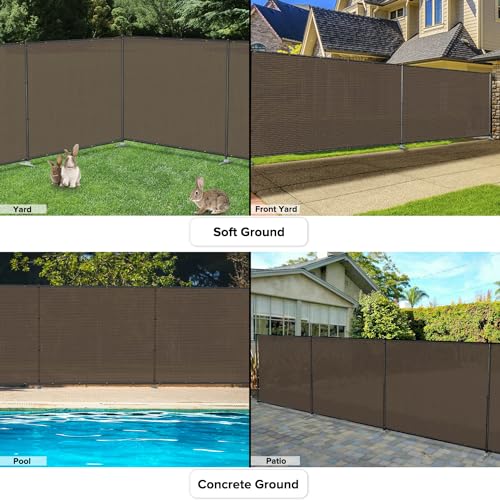 Outdoor Fence Fencing Kit 5'x12' with Poles and Rails Ground Spikes ...