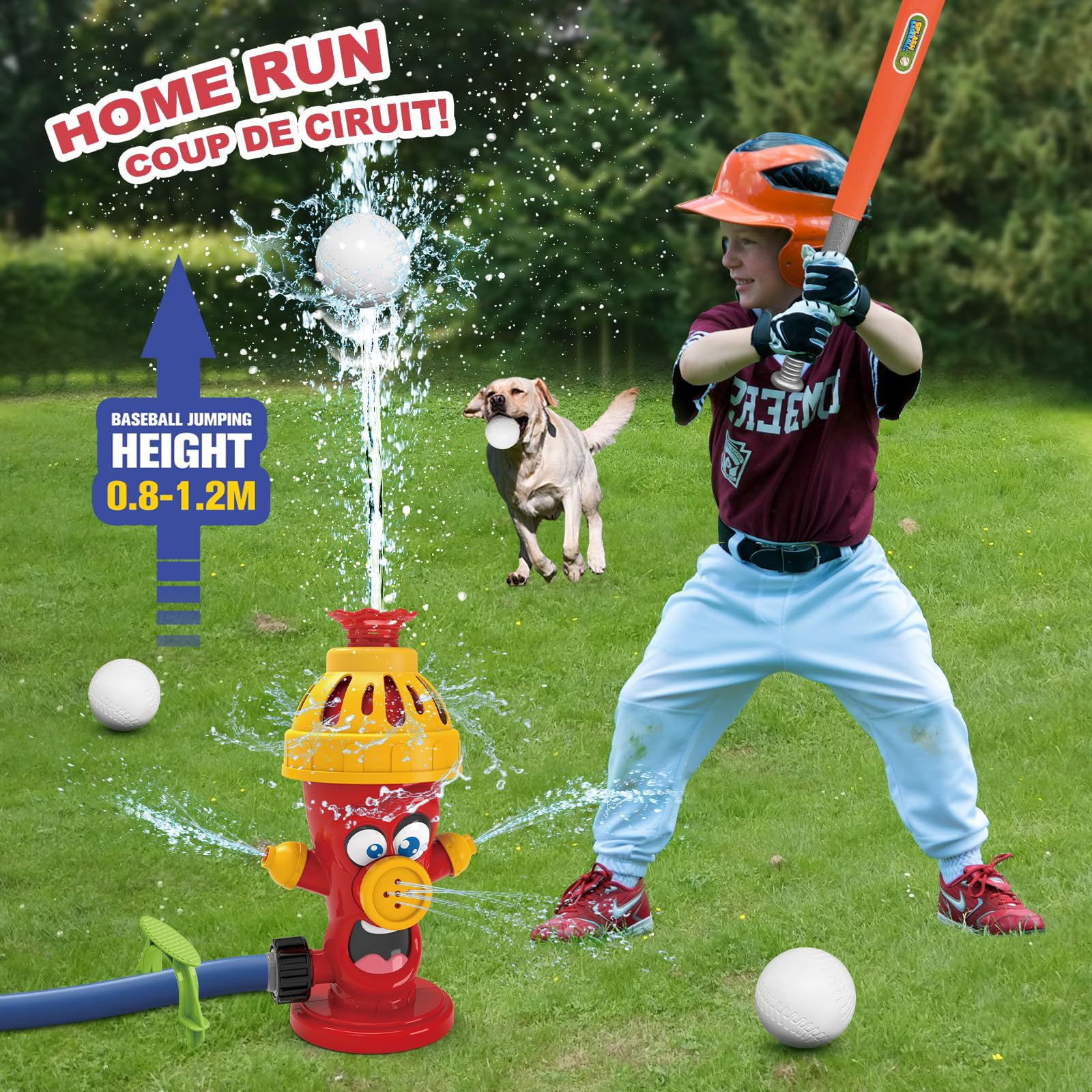 Outdoor Fire Hydrant Rotating Sprinkler Head, Kids’ Interactive Water ...