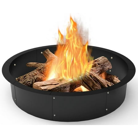 VINGLI Galvanized Fire Pit Ring 30" Inner 36" Outer 3.0mm Thick Heavy ...