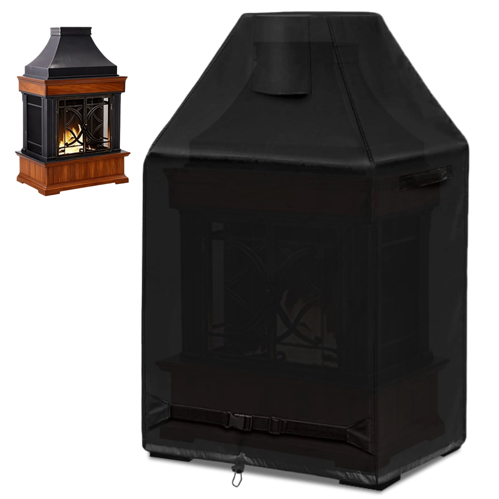 Outdoor Fireplace Cover, Waterproof Oxford Cloth Chiminea Patio Fire ...
