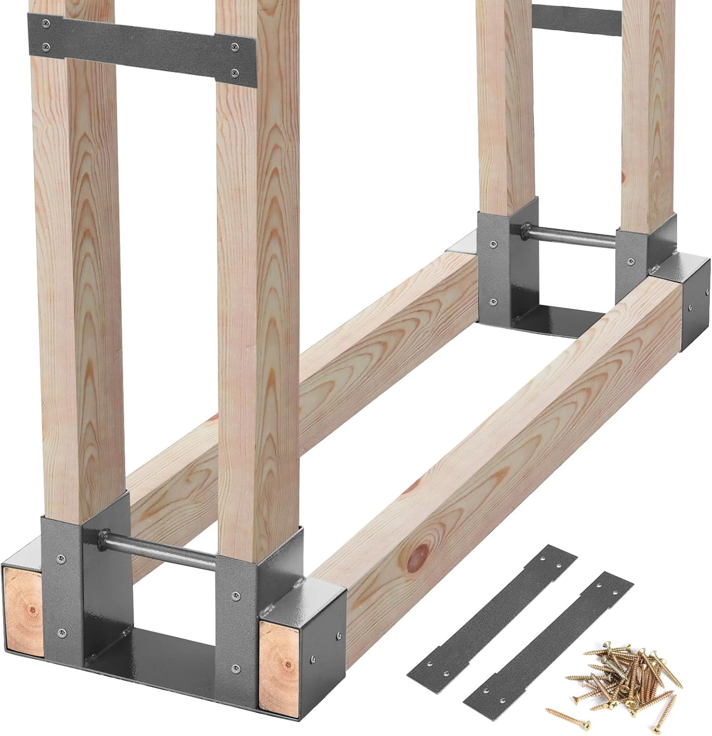 Outdoor Firewood Log Storage Rack Bracket Kit,Fireplace Wood Storage ...