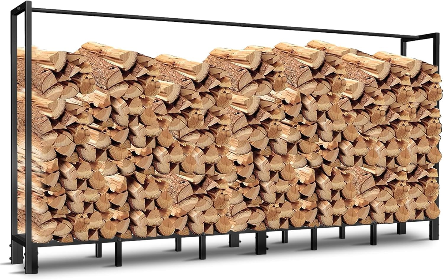 Outdoor Firewood Rack, 8FT Firewood Log Rack with Extra Bumper for ...