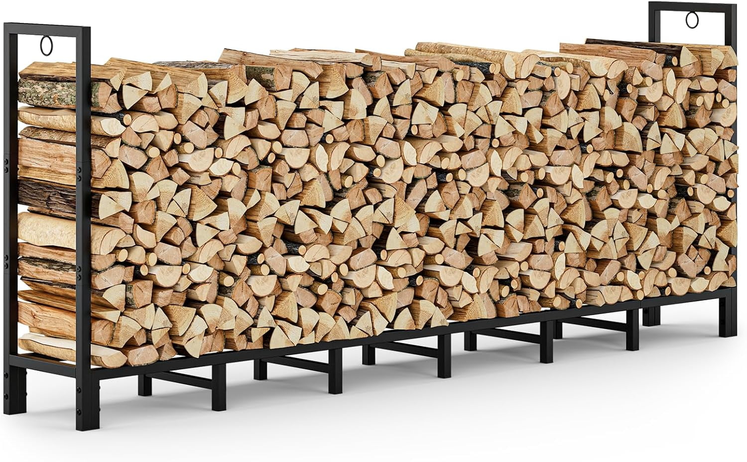 Outdoor Firewood Rack 8FT, Heavy Duty Holder, Metal Storage Racks for ...