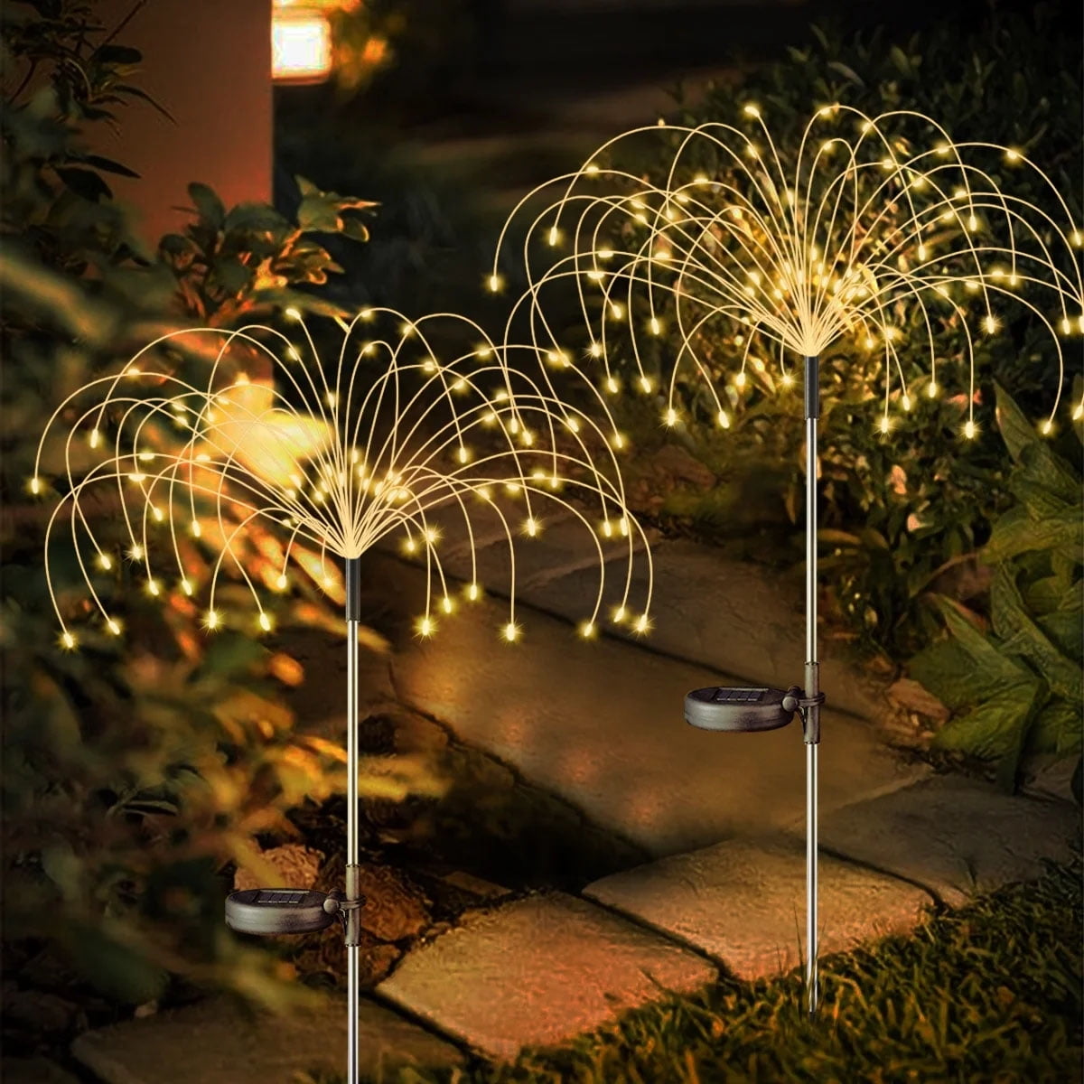Outdoor Firework Lights, 2 Pack 150 LED Decorative Stake, 8 Modes DIY ...