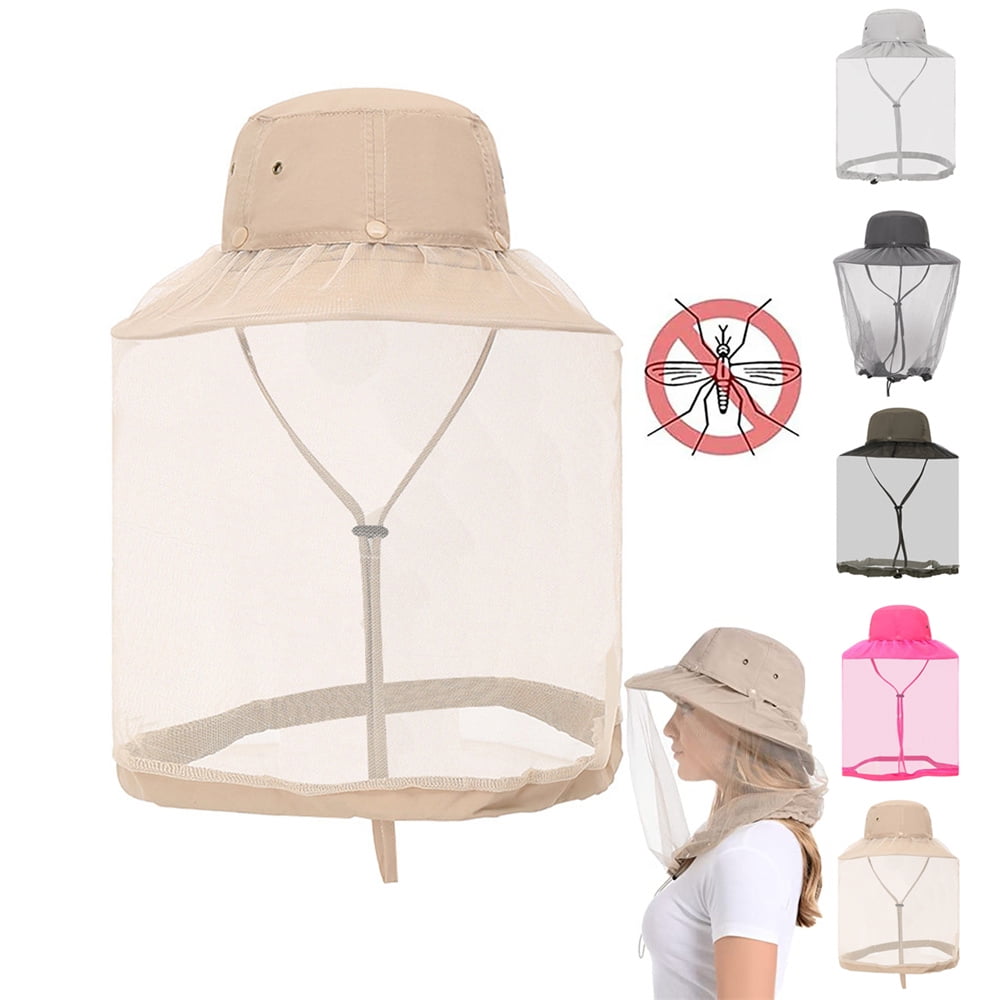 Outdoor Fishing Hat Mosquito Net Insect Bee Bug Proof Hat Mesh Head Net ...