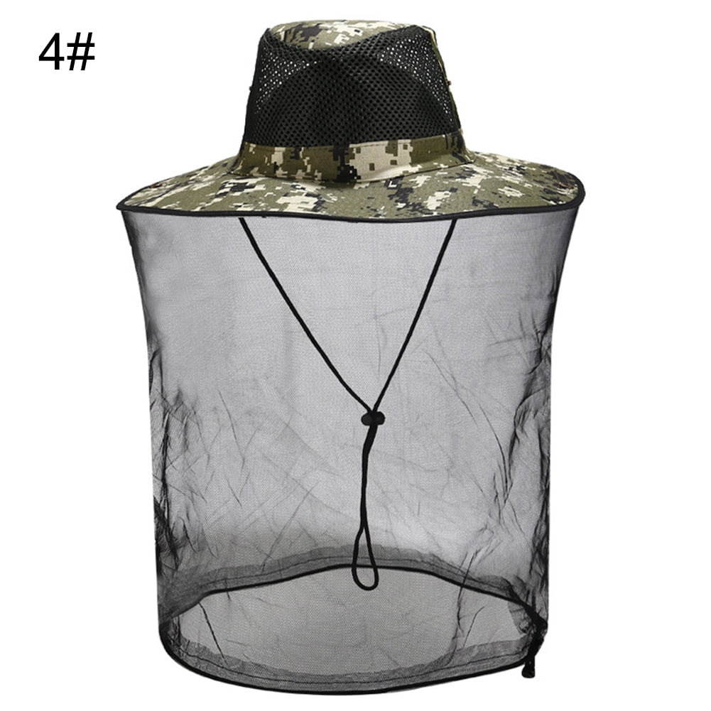 Outdoor Fishing Hunting Hat Mosquito Insect Bee Bug Net Mesh Head Face ...