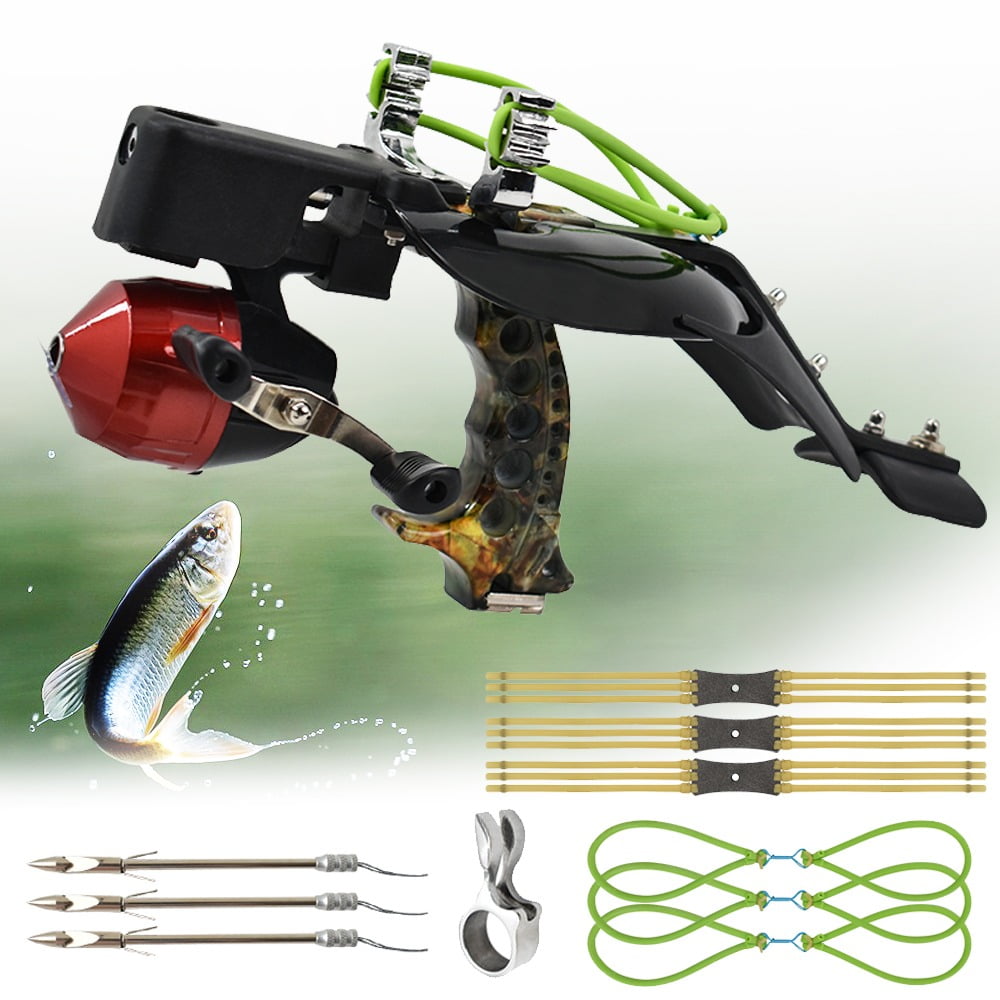 Outdoor Fishing Slingshot Set Reel Darts Catapult Bowfishing Hunting ...