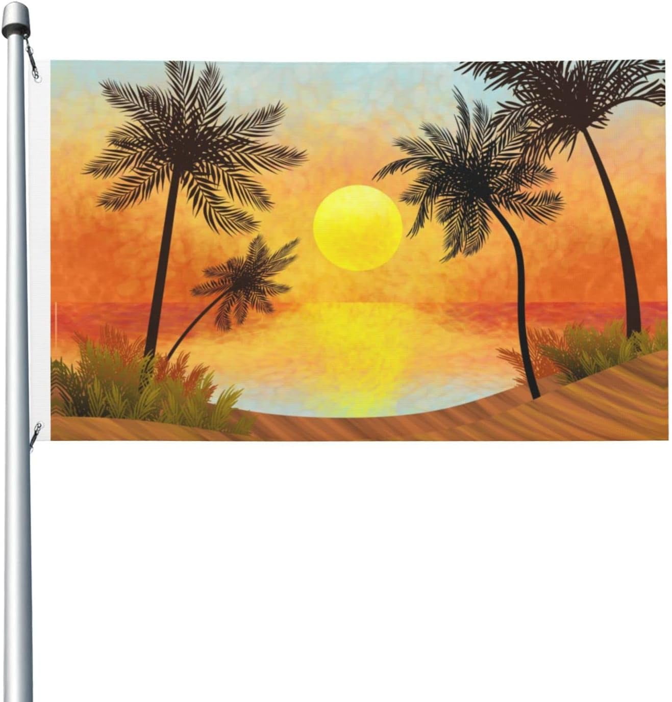 Outdoor Flags Beach and Sunset Summer Garden flag Yard Flags 3x5 ft ...
