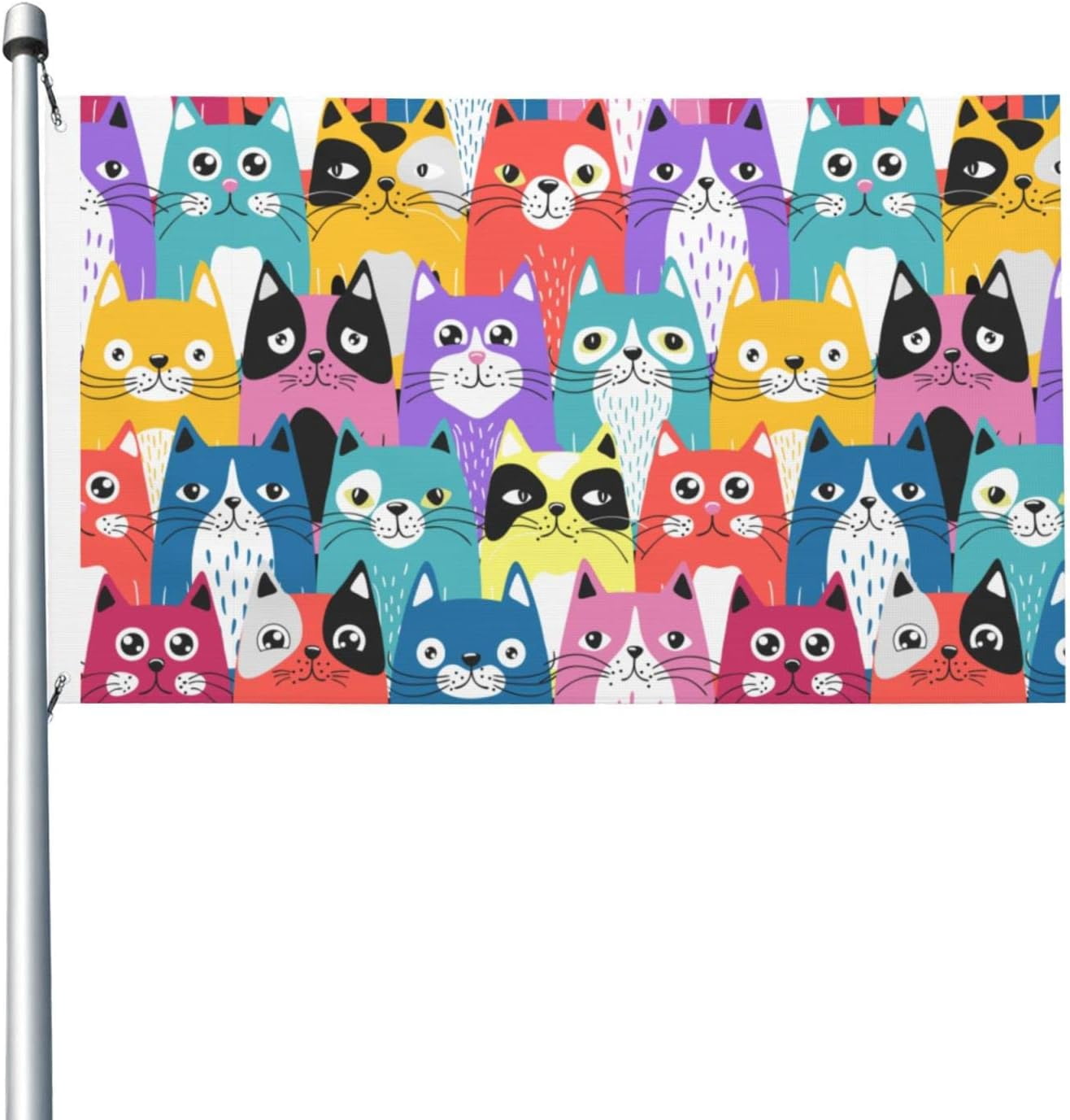 Outdoor Flags Funny cartoon cats Flags Garden flag Yard Flags 4x6 ft ...