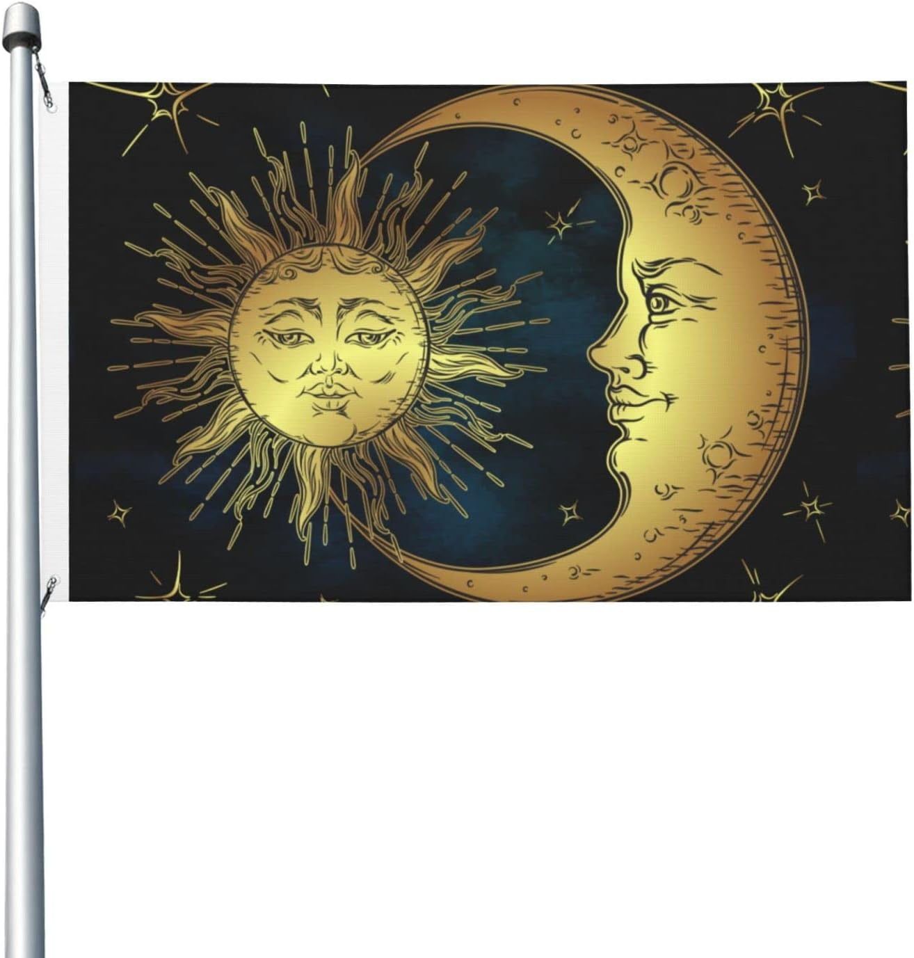 Outdoor Flags Golden Sun and Moon Flags Garden flag Double Sided Yard ...