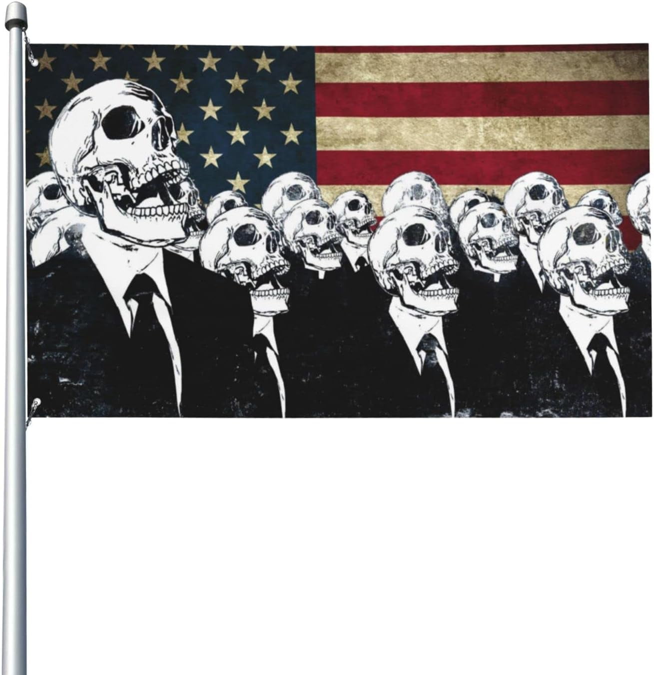 Outdoor Flags Human Mr. Skulls American flag Summer Garden flag Double ...
