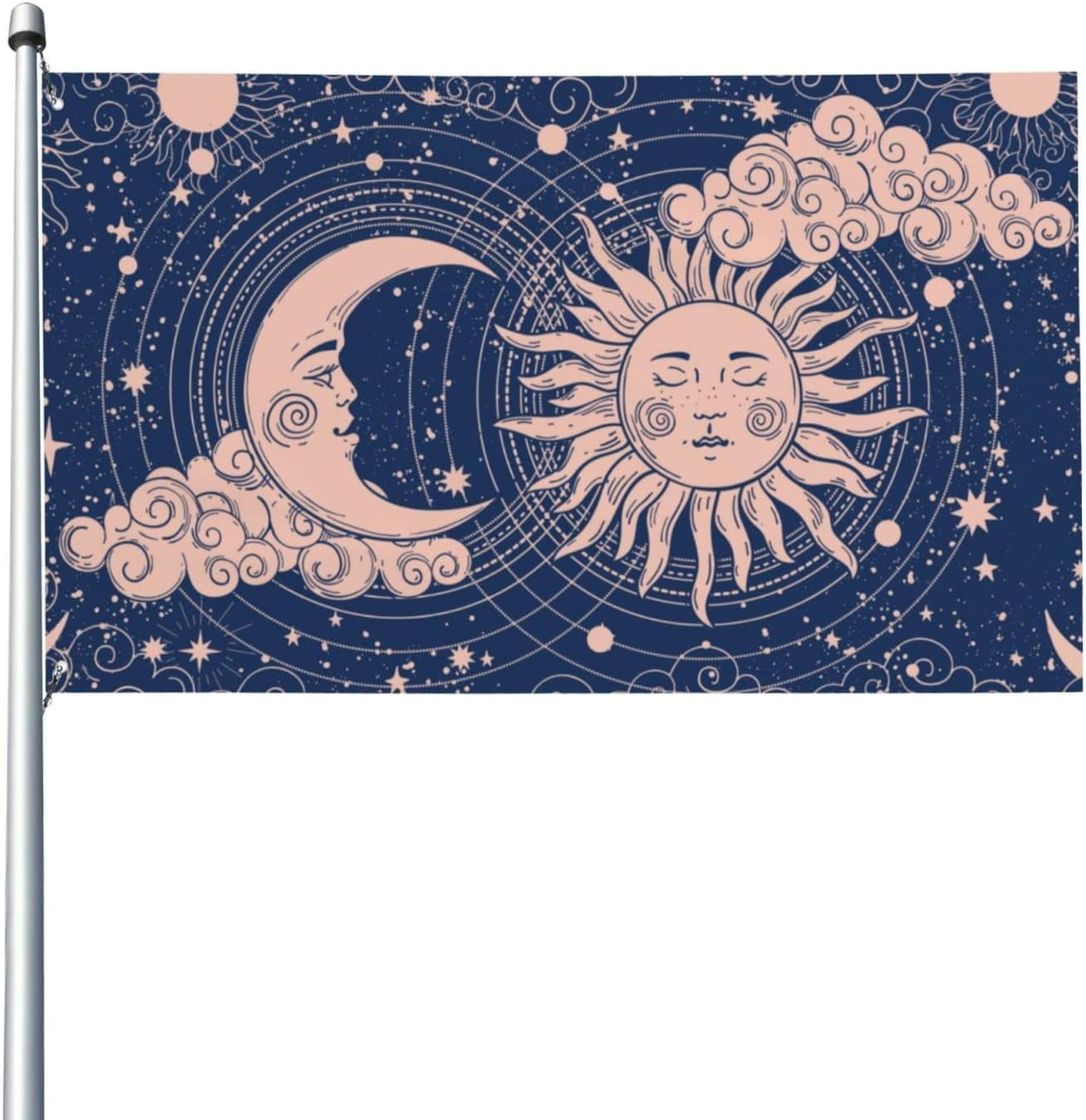 Outdoor Flags Universe Crescent Moon and Sun Flags Garden flag Yard ...