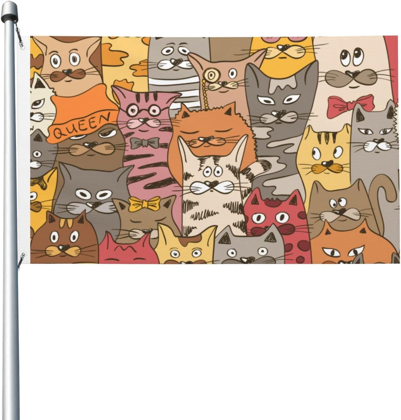 Outdoor Flags funny cartoon cats Summer Garden flag Yard Flags 4x6 ft ...