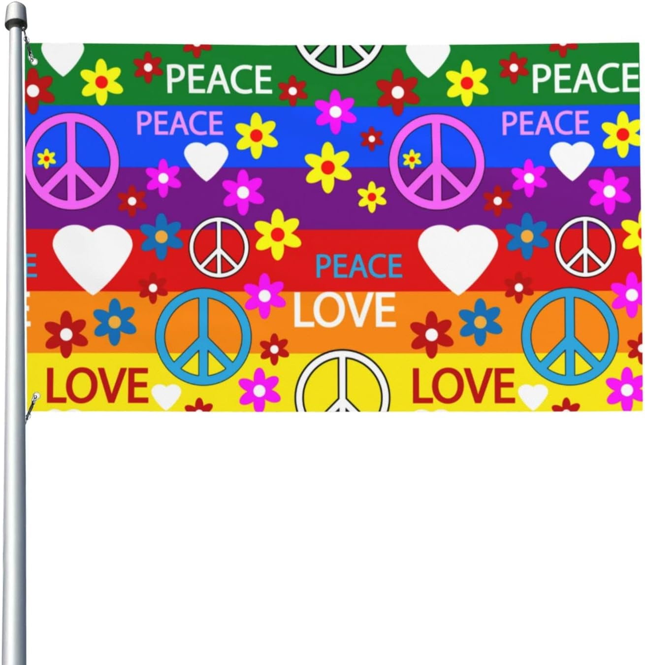Outdoor Flags peace symbols and hippie love Summer Garden flag Double ...