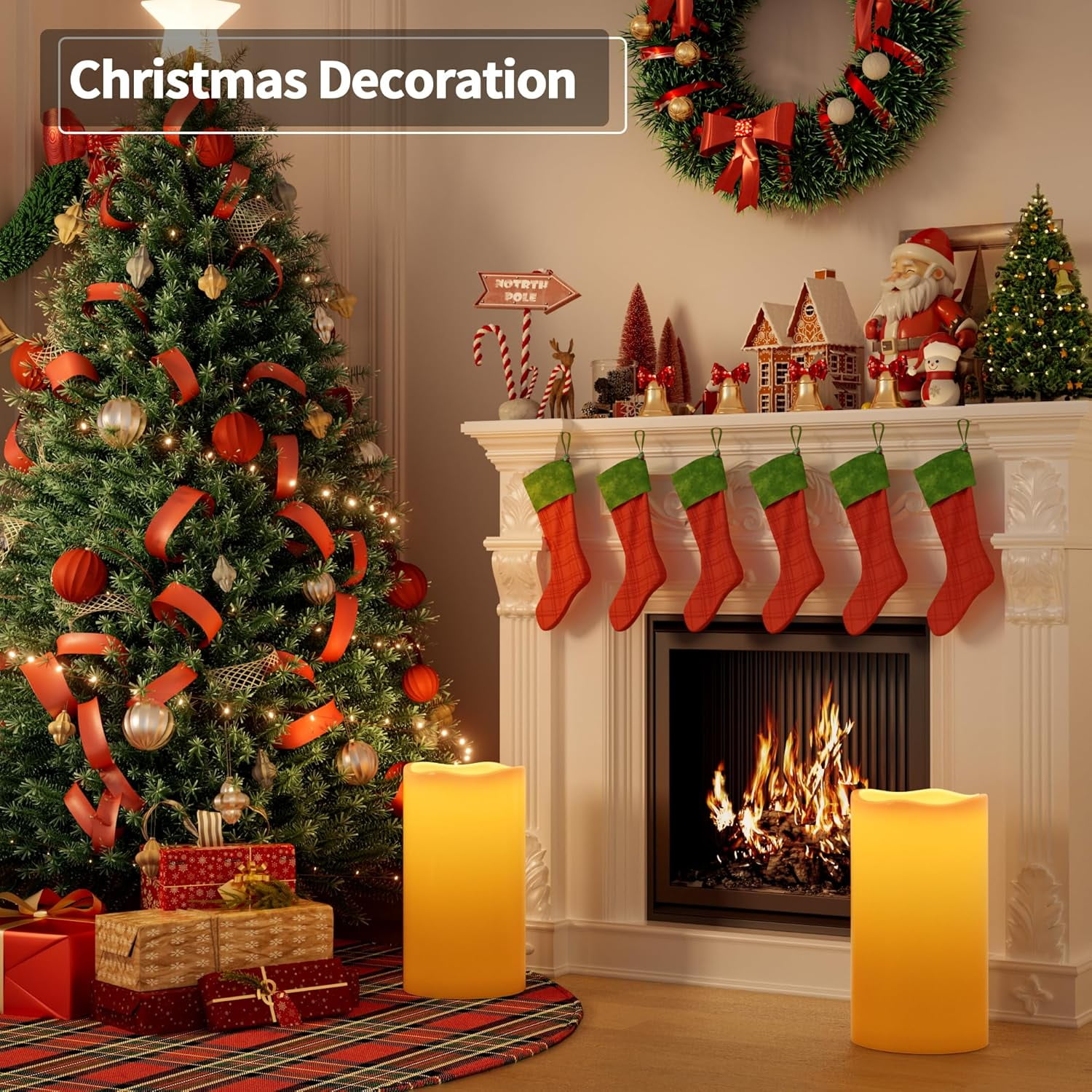 Outdoor Flameless Candles Waterproof: 6" x 12" Extra Large LED Battery ...