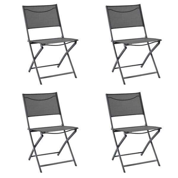 Outdoor Floding Chairs Set of 4, Patio Chairs with Backrest for Garden ...