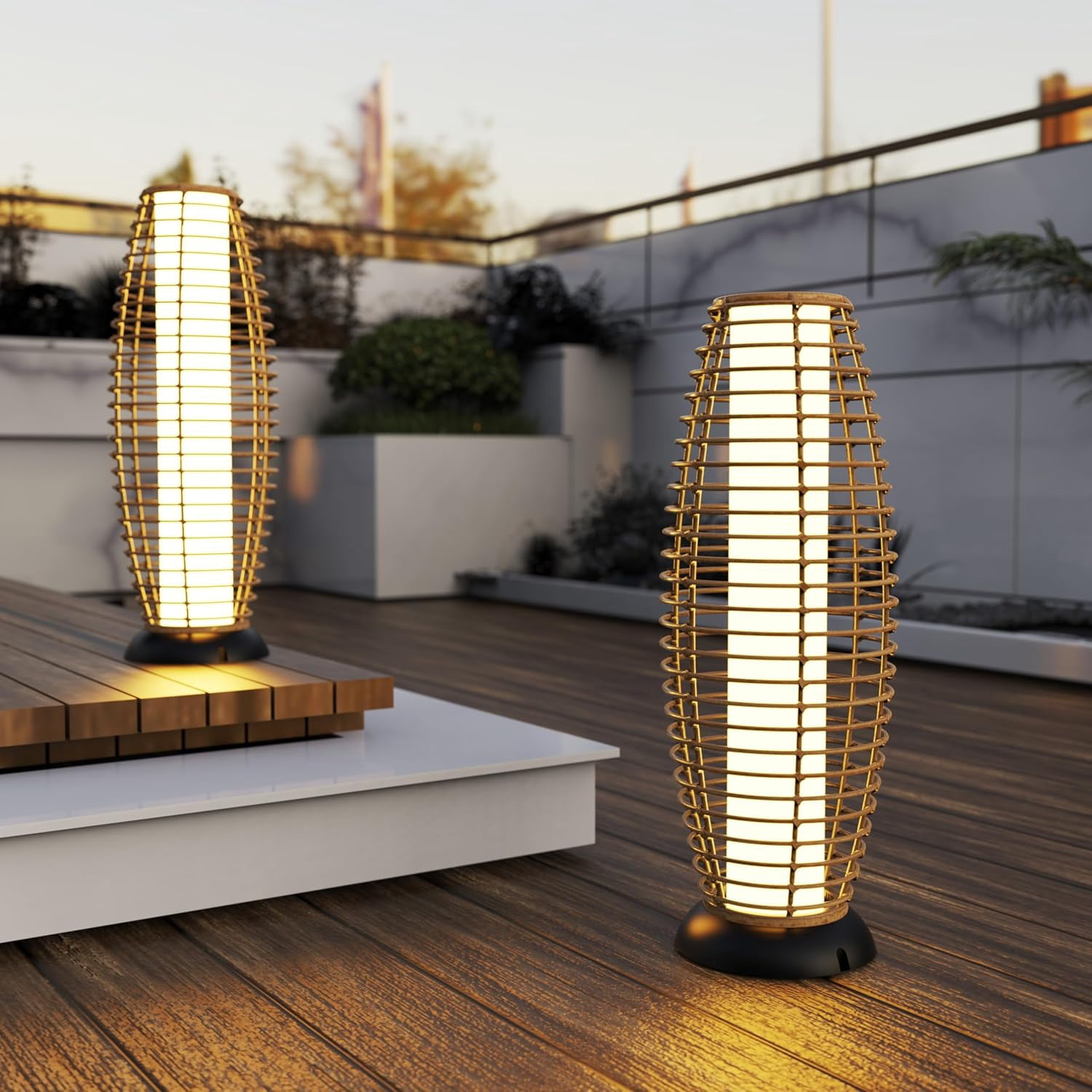 Outdoor Floor Lamp Solar Powered Lantern Waterproof Outdoor Lamps ...