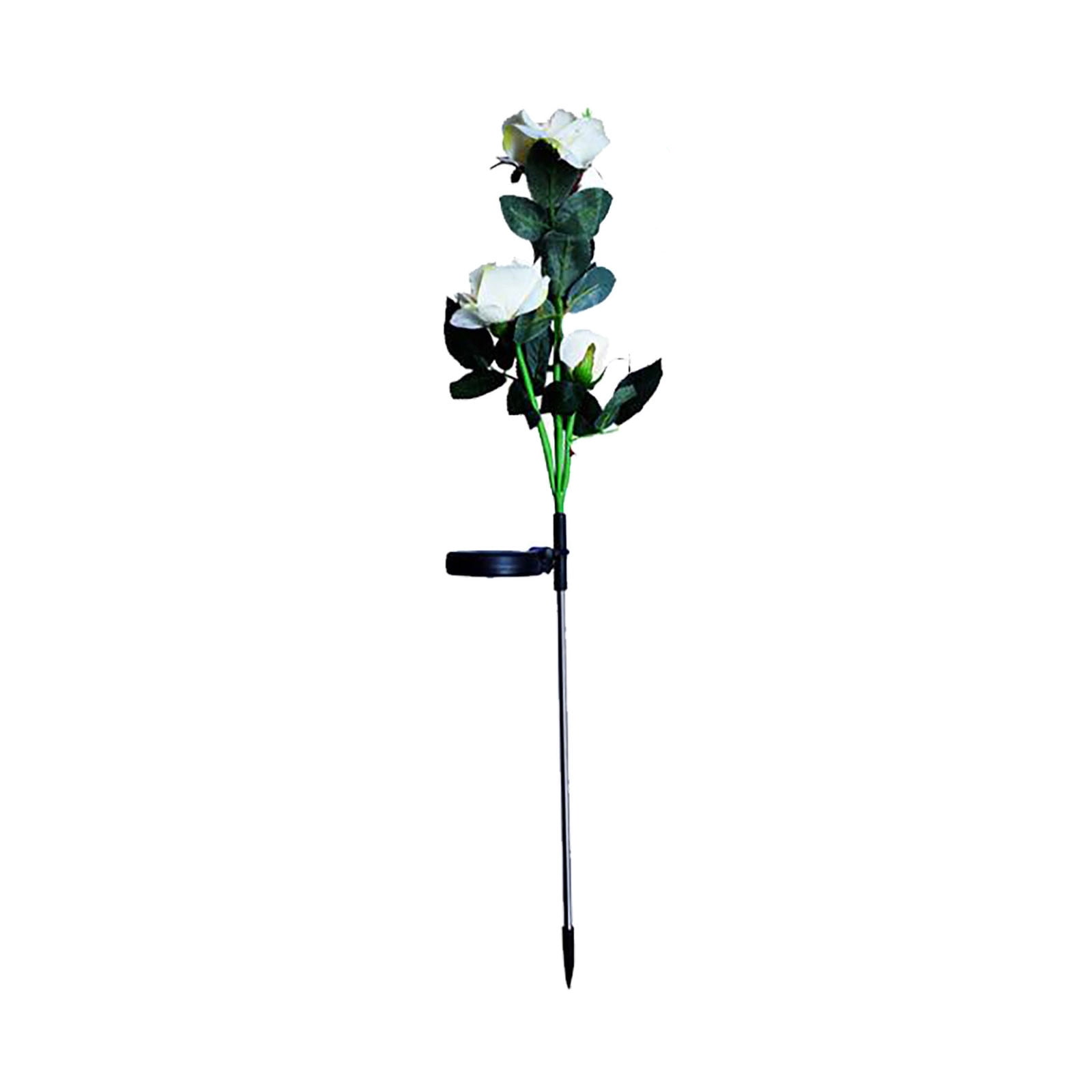 Outdoor Flower Garden Lights - 6 Lighted Heads Solar Artificial Rose ...