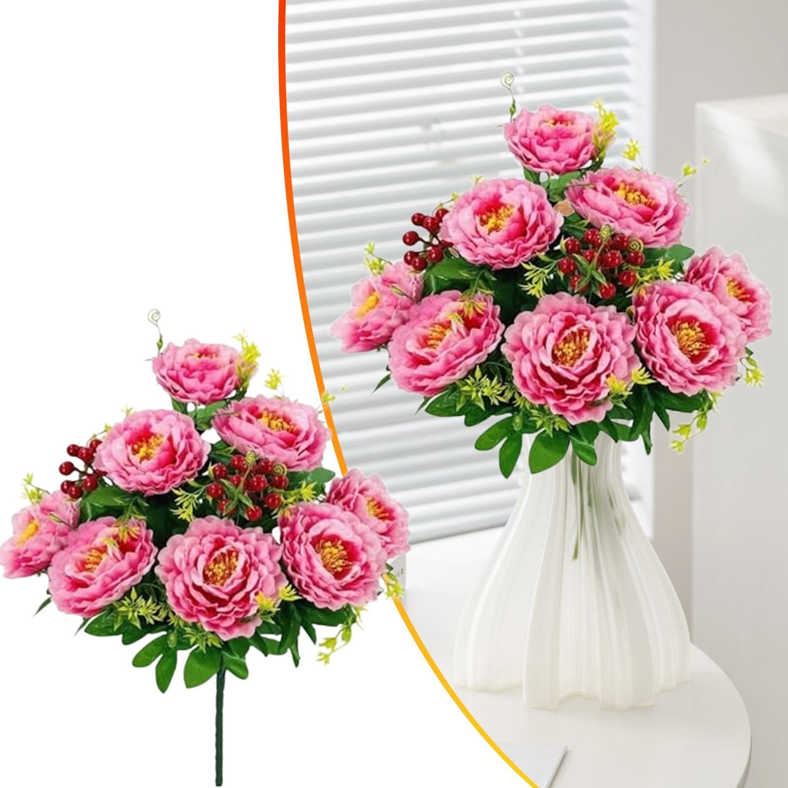 Outdoor Flowers Artificial Peony Flowers Water Resistant for Office ...