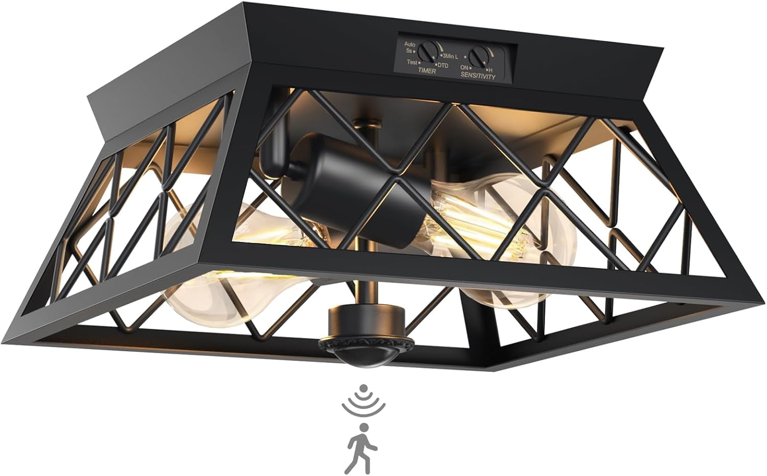 Outdoor Flush Mount Light with Motion Sensor - Dusk to Dawn Modern ...