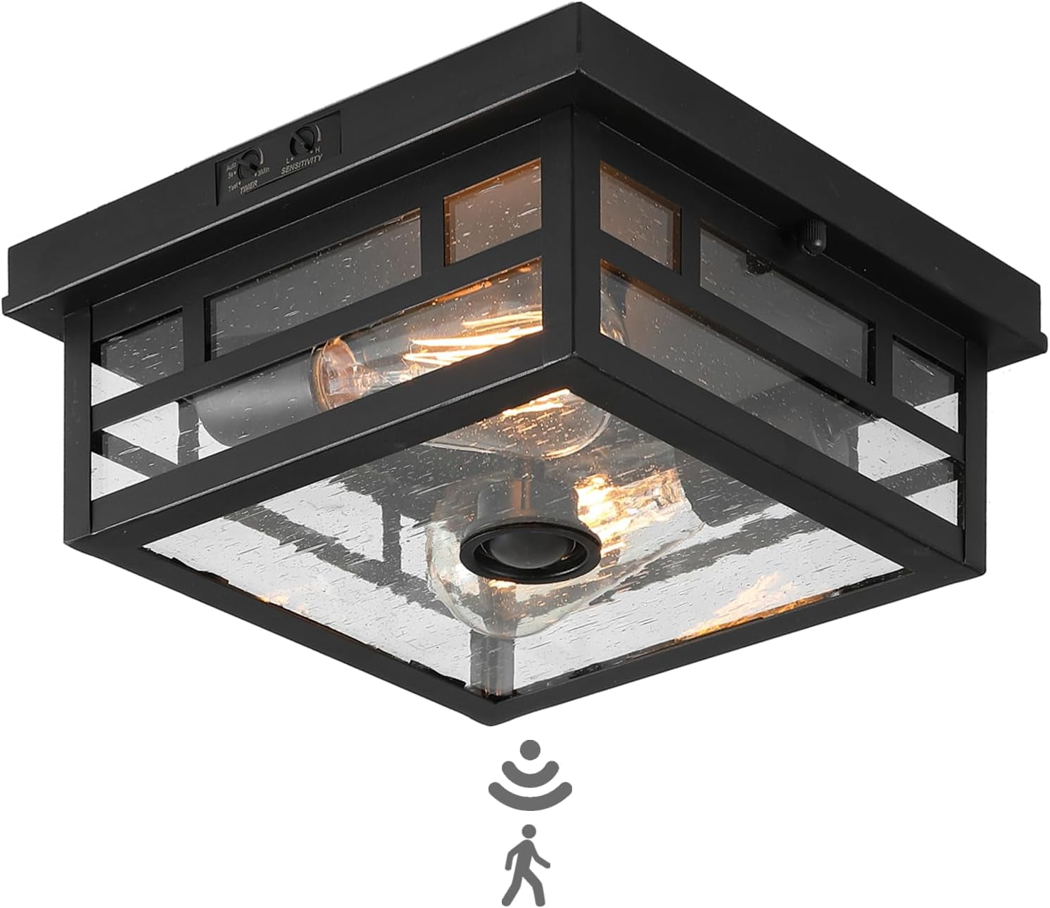 Outdoor Flush Mount Motion Sensor Ceiling Light - Timeless Industrial ...