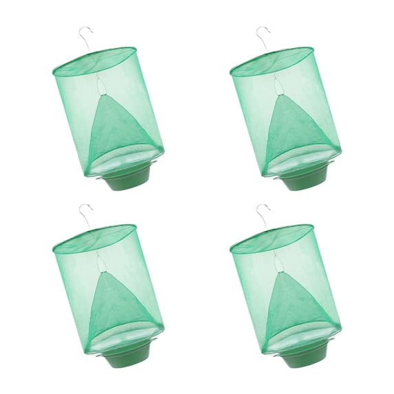 Outdoor Fly Catcher Trap Cage Net 4 Pieces With Bait Storage For Garden ...
