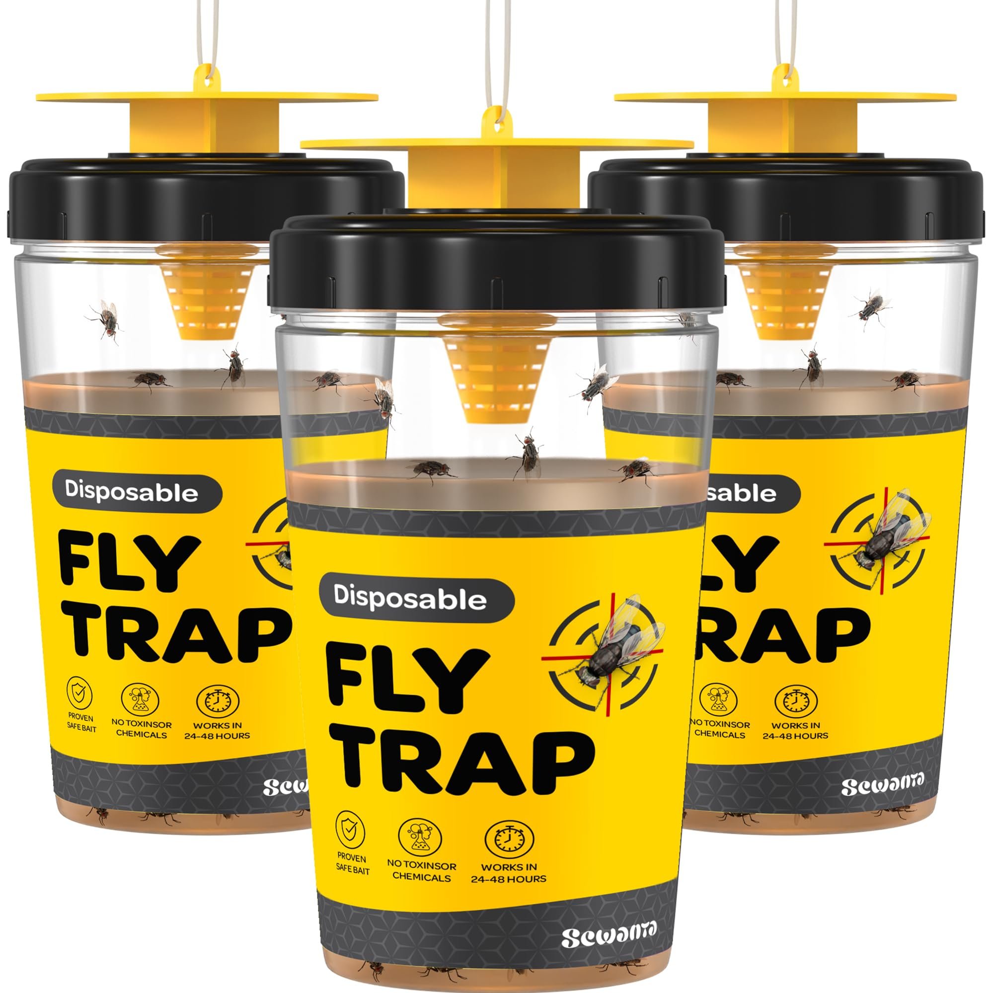 Outdoor Fly Trap [Set of 3] Fly Traps Outdoor with Dissolvable Non ...