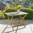 Outdoor Foldable Dining Table 43.5 Inch, Portable Acacia Wood Leisure ...