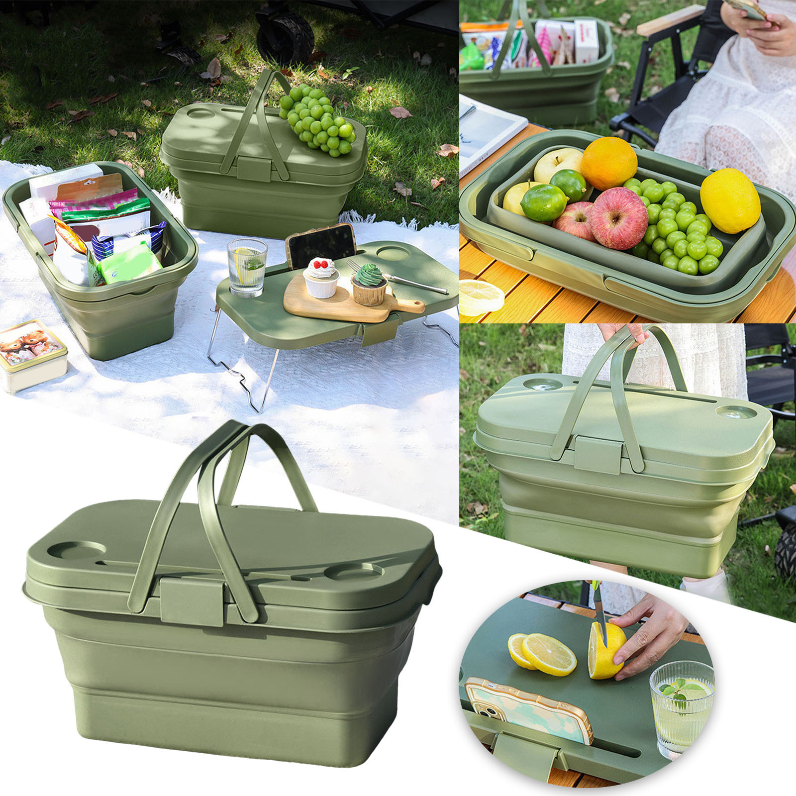 Outdoor Foldable Picnic Large Capacity Camping Folding With Table Car ...