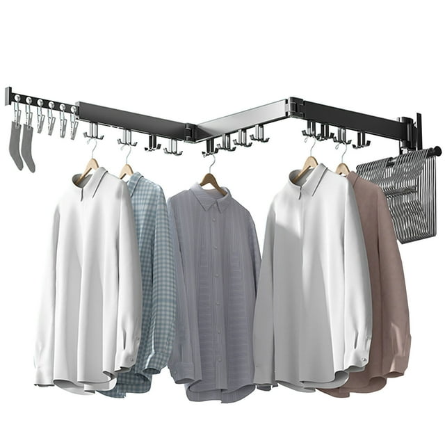 Outdoor Folded Wall Mount Clothes Hanger, Heavy Duty Retractable ...