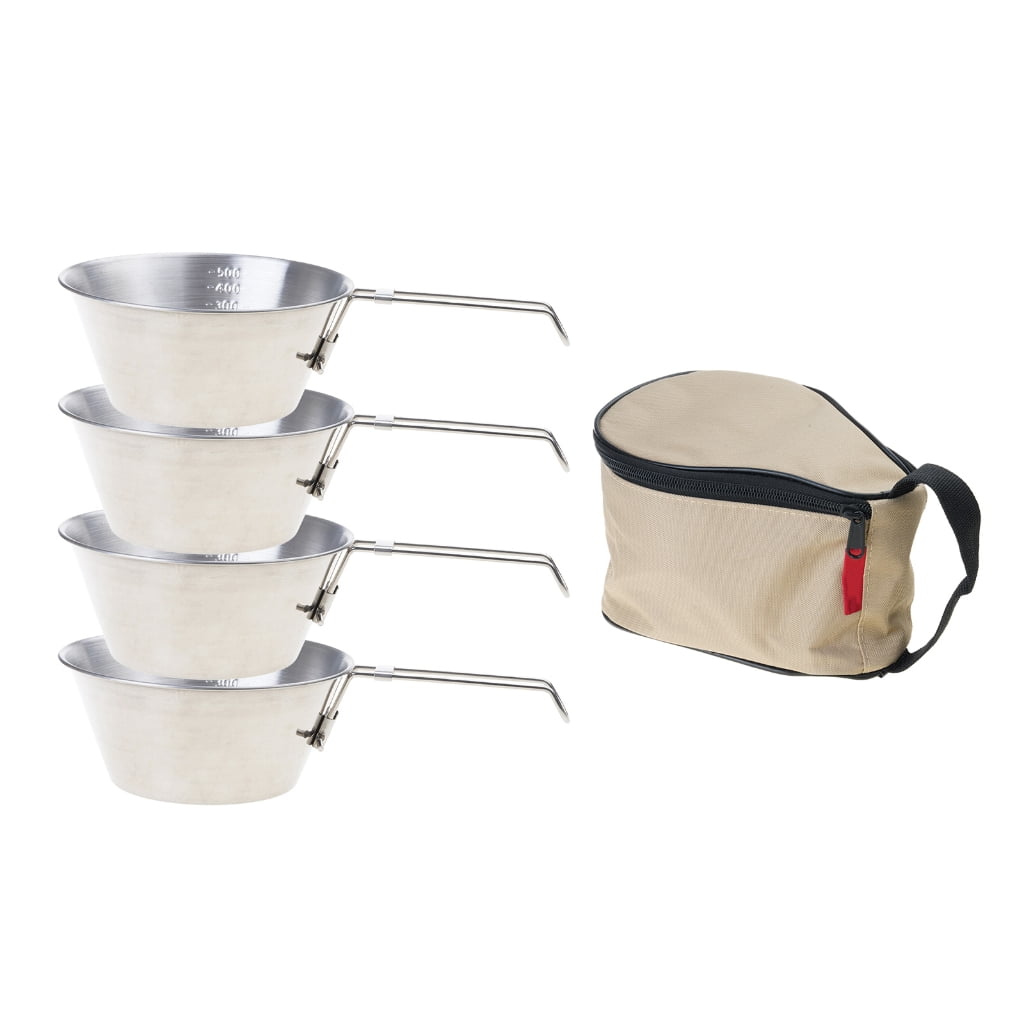 Outdoor Folding Bowl 500ml 304 Stainless Steel Camping Tableware Hiking ...