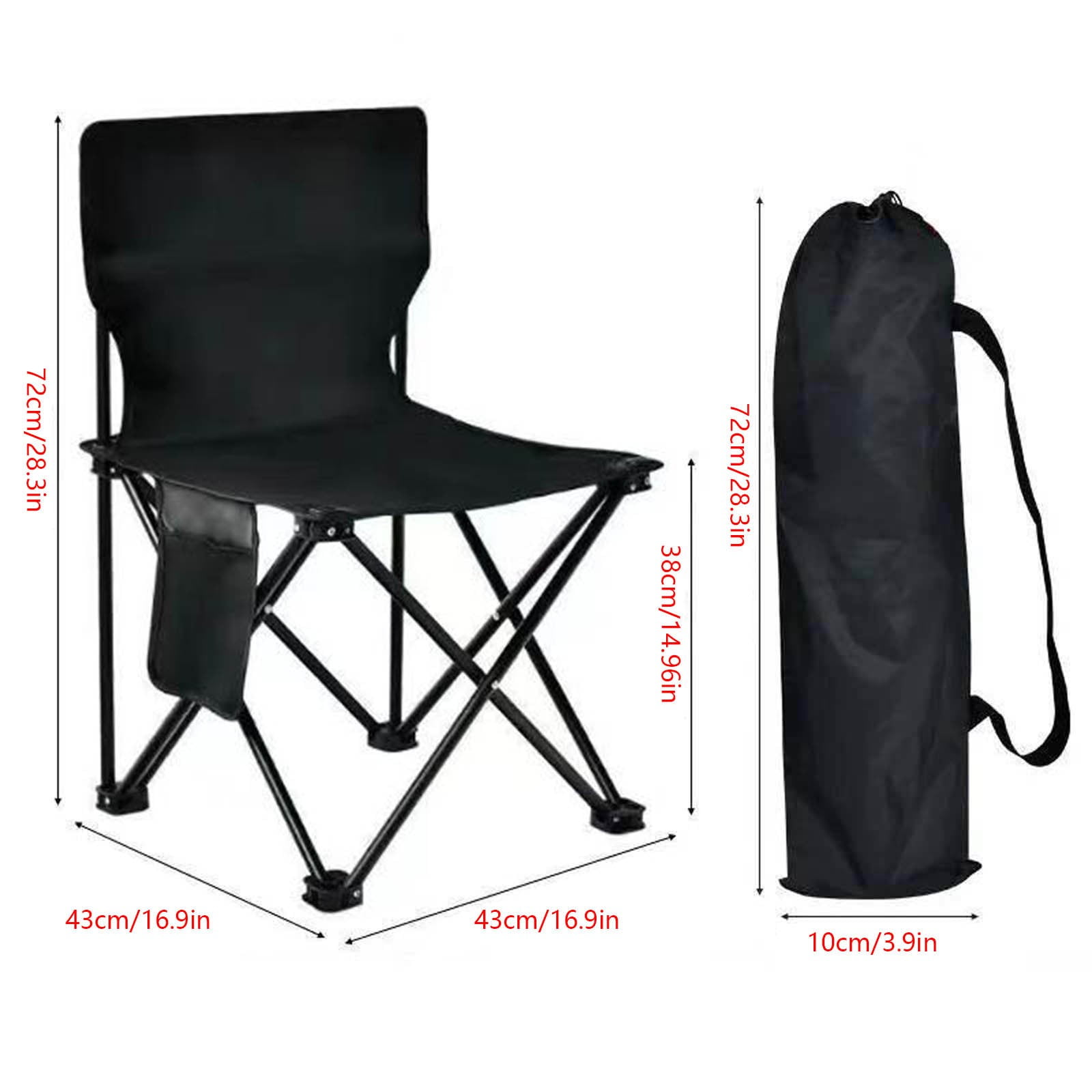 Outdoor Folding Chair Camping Picnic Portable Folding Chair Backrest ...