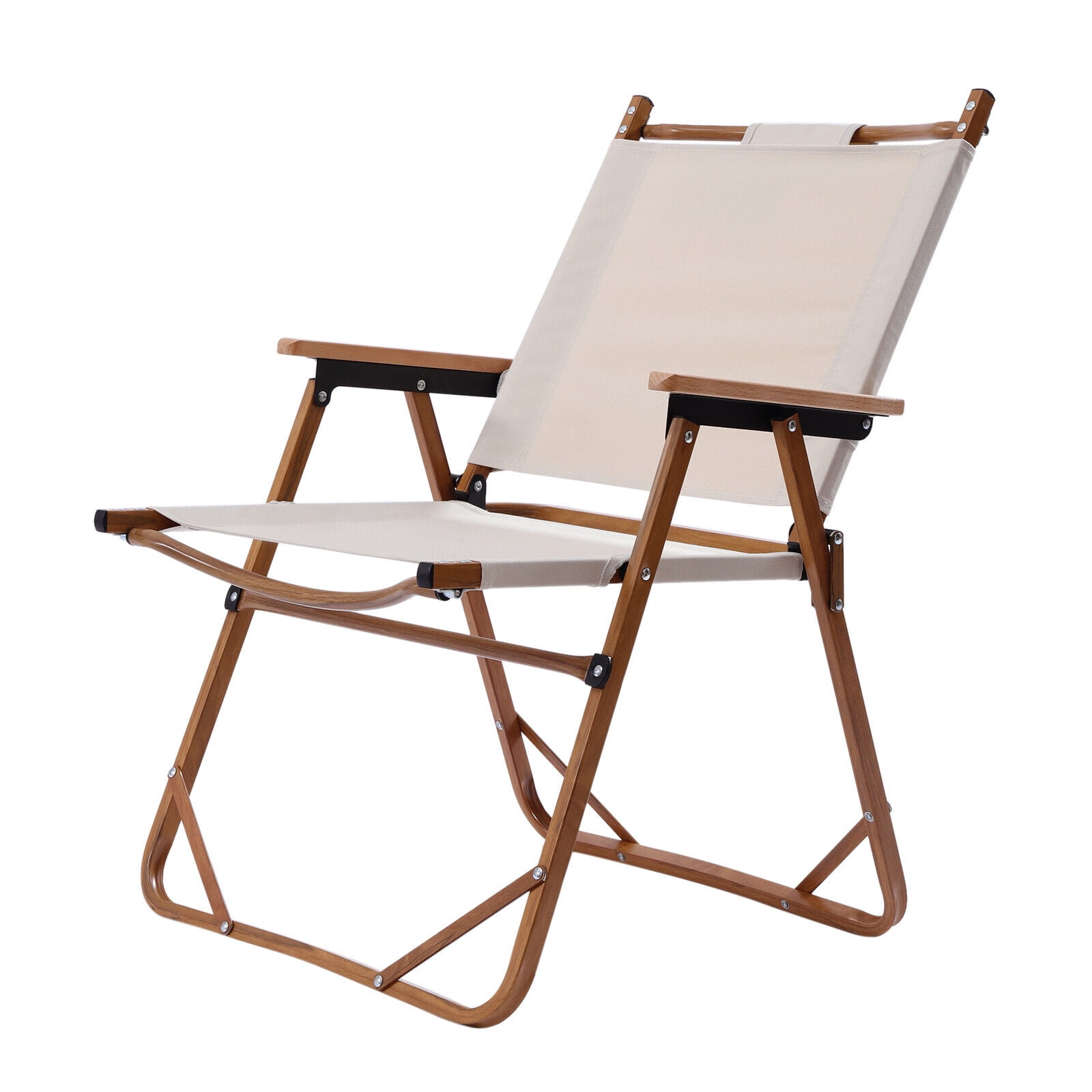 Foldable Outdoor Camping Chairs, Durable Fabric and Wood for Patio Lawn ...