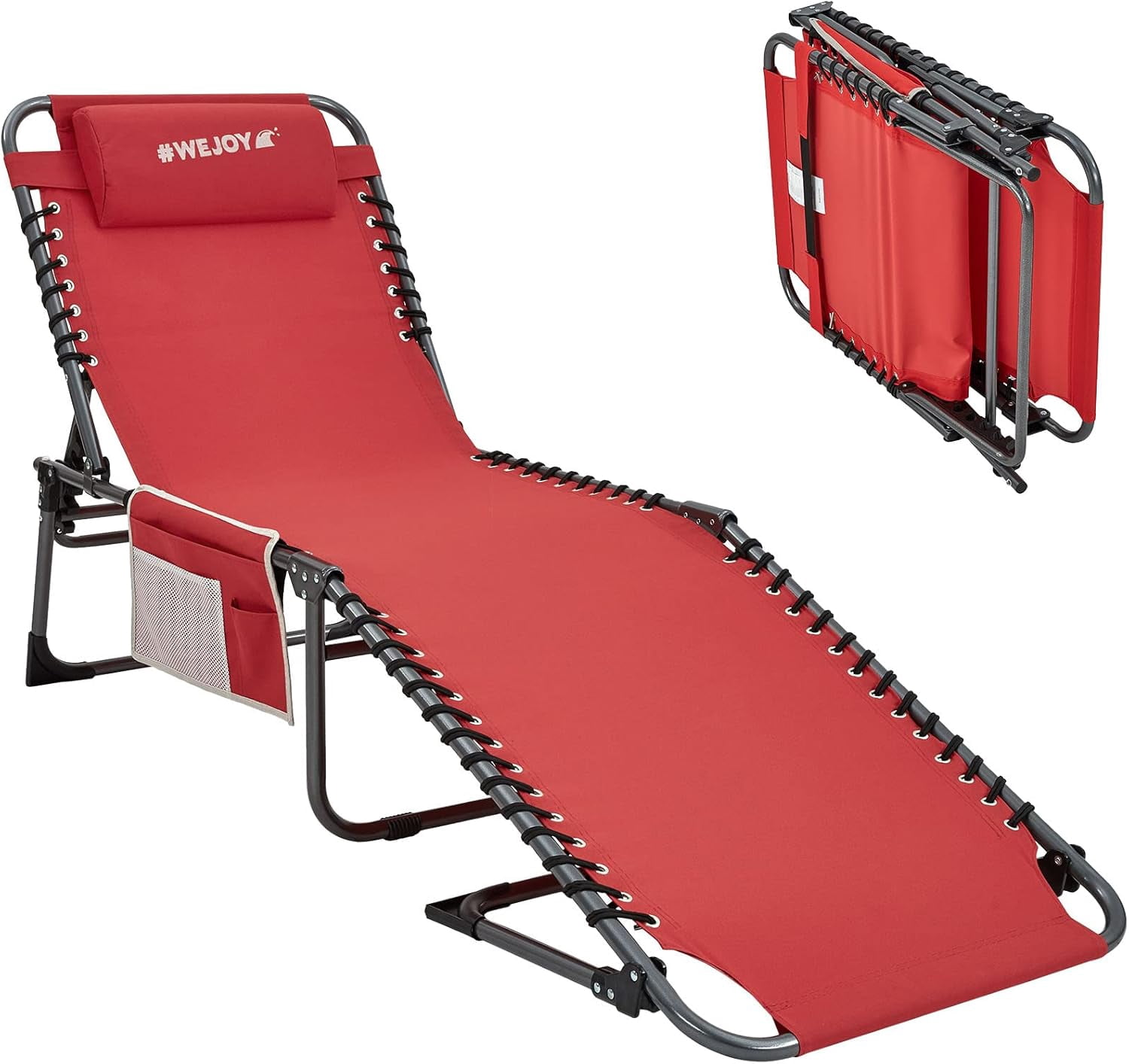 Outdoor Folding Chaise Lounge Chair for Outside, Patio, Beach, Poolside ...
