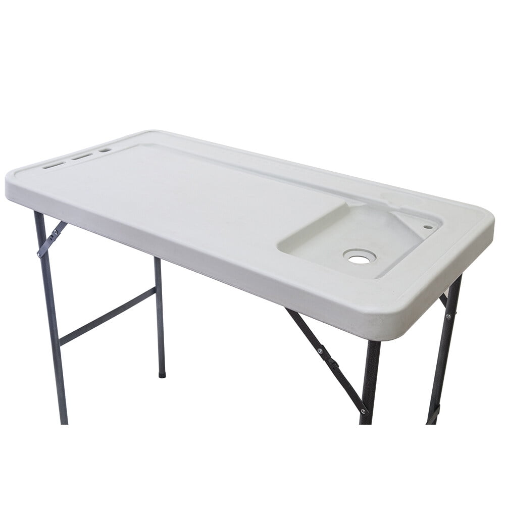 Outdoor Folding Fish Cleaning Table with Spray Gun and Faucet, Portable ...