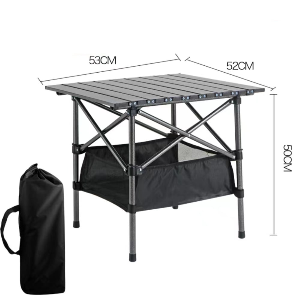 Outdoor Folding Long Table Portable Storage Black Camping Desk Barbecue ...
