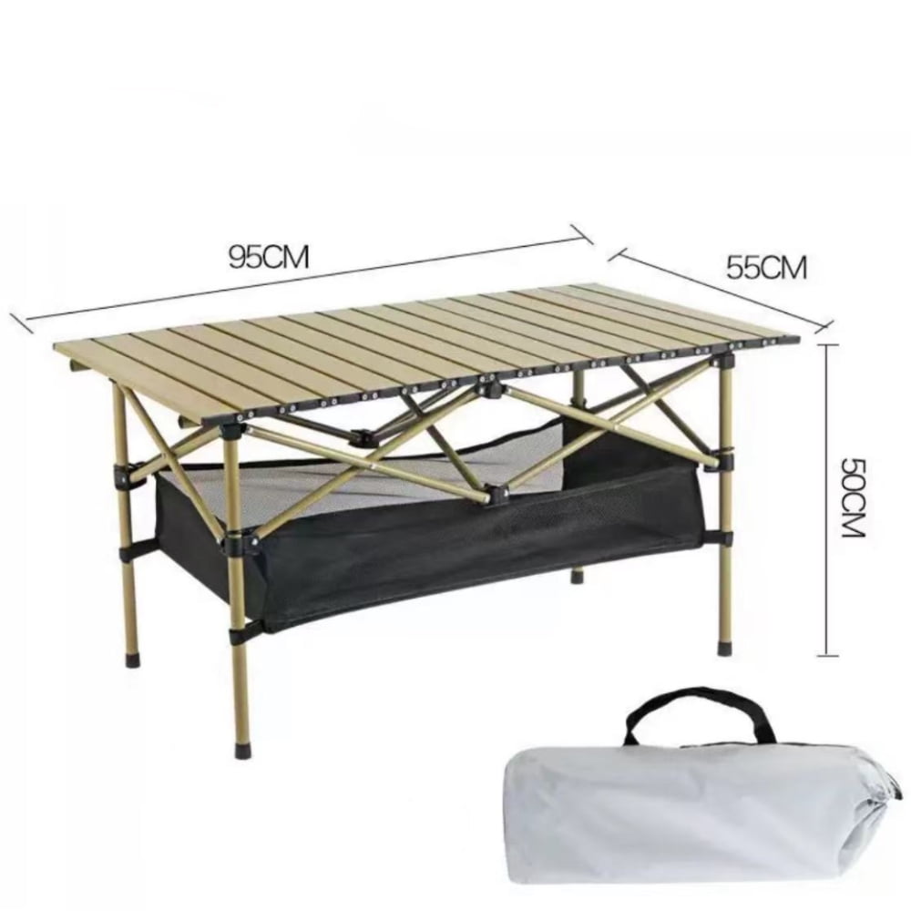 Outdoor Folding Long Table Portable Storage Black Camping Desk Barbecue ...