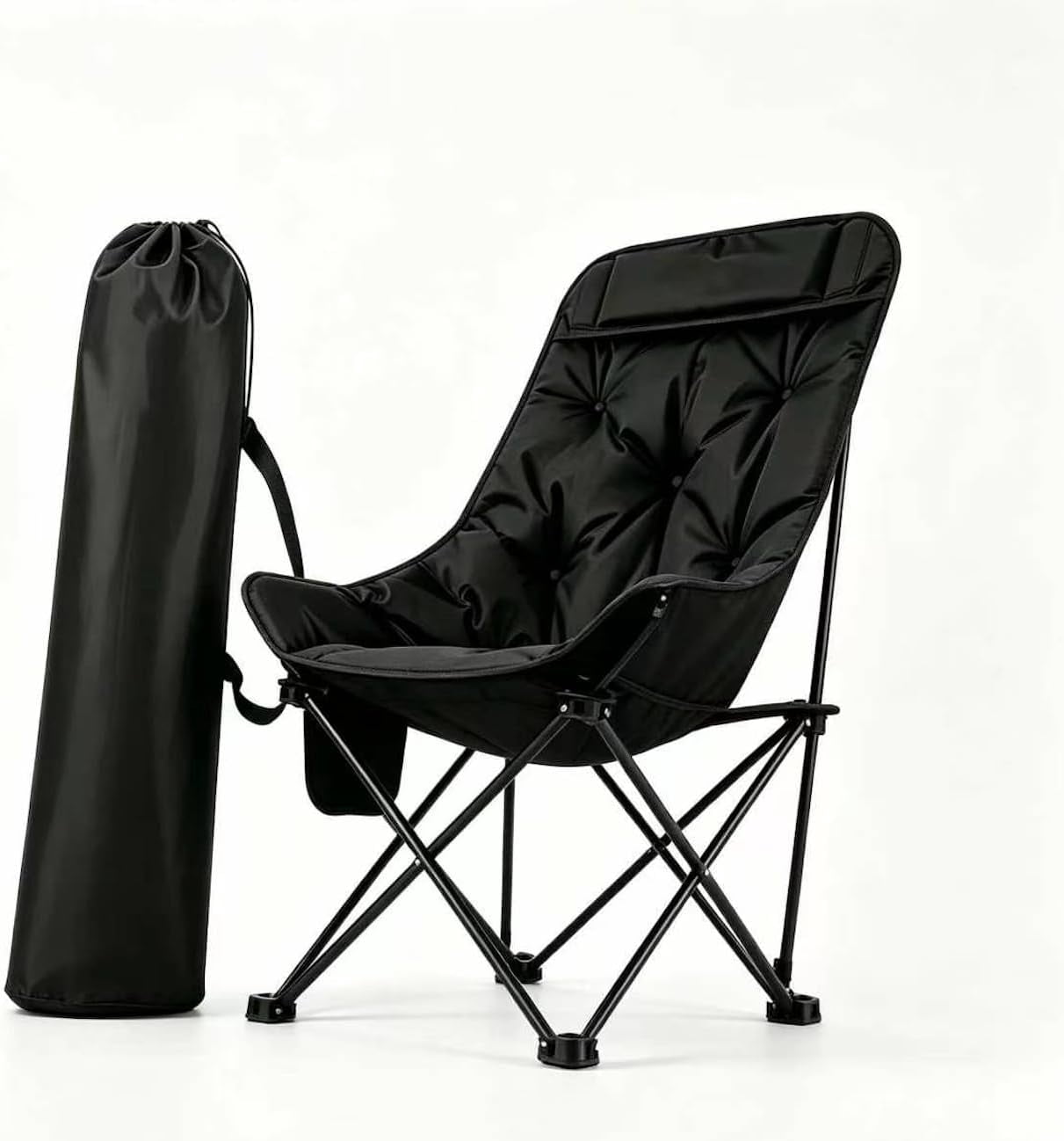 Outdoor Folding Moon Chair Portable Camping Chair Leisure Back Chair ...