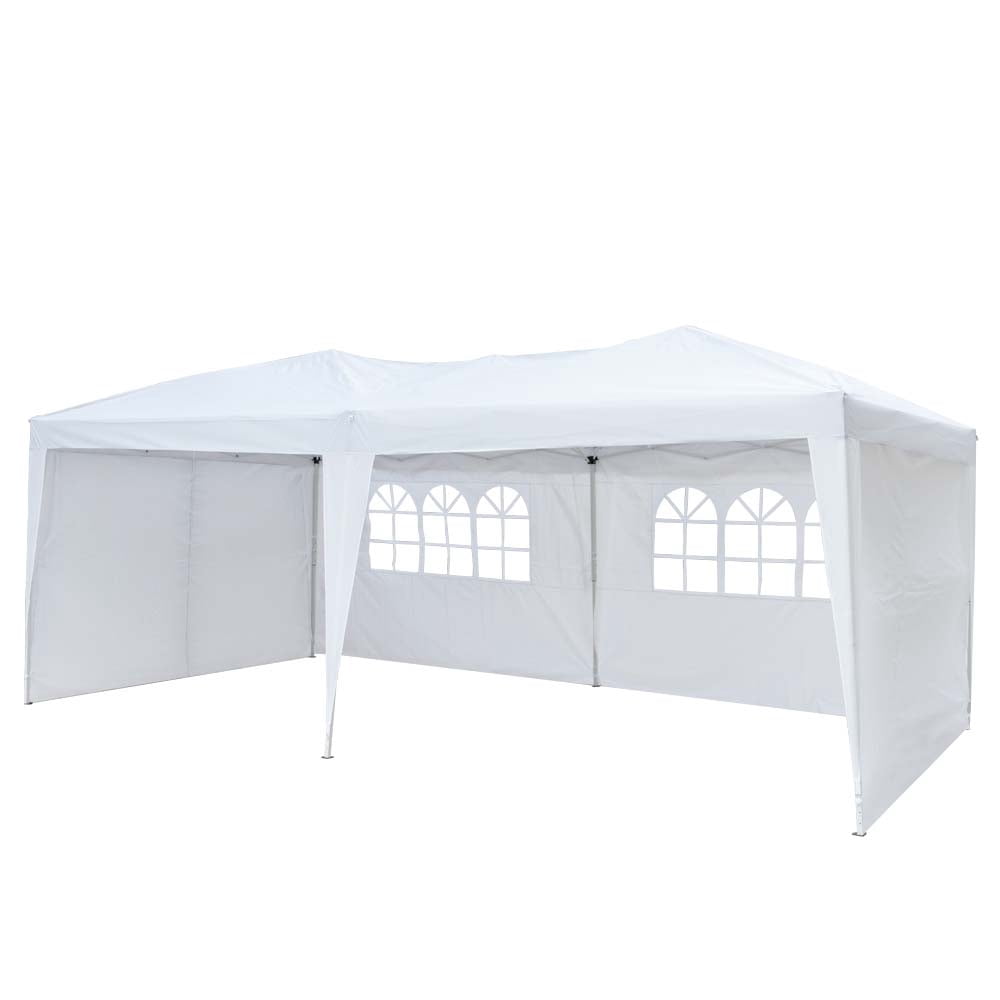 Outdoor Folding Pop Up Canopy Tent, 10 x 20ft Gazebo W/ 4 Removable ...