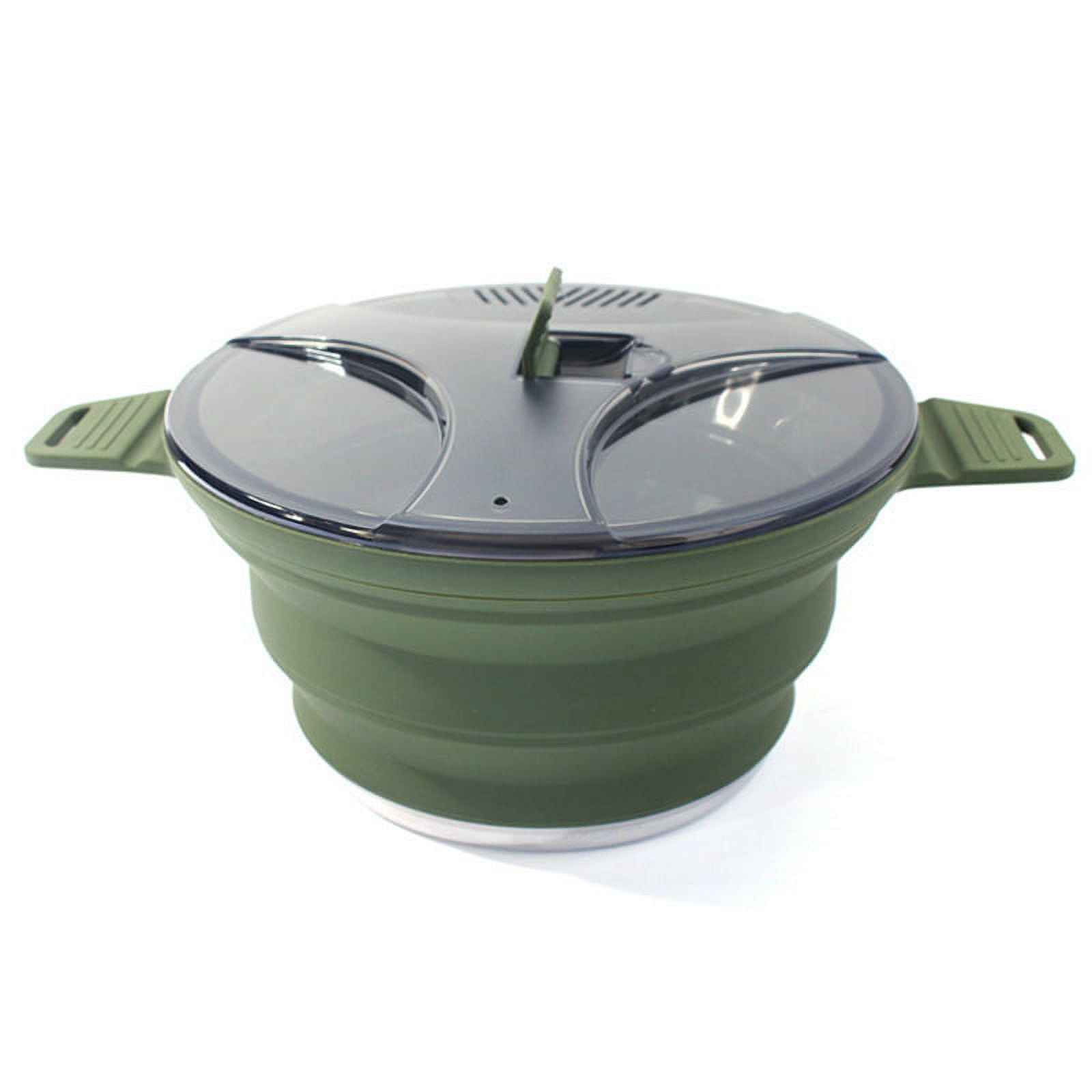 Outdoor Folding Pot Silicone Hiking Pot Portable Picnic Pot Stainless ...