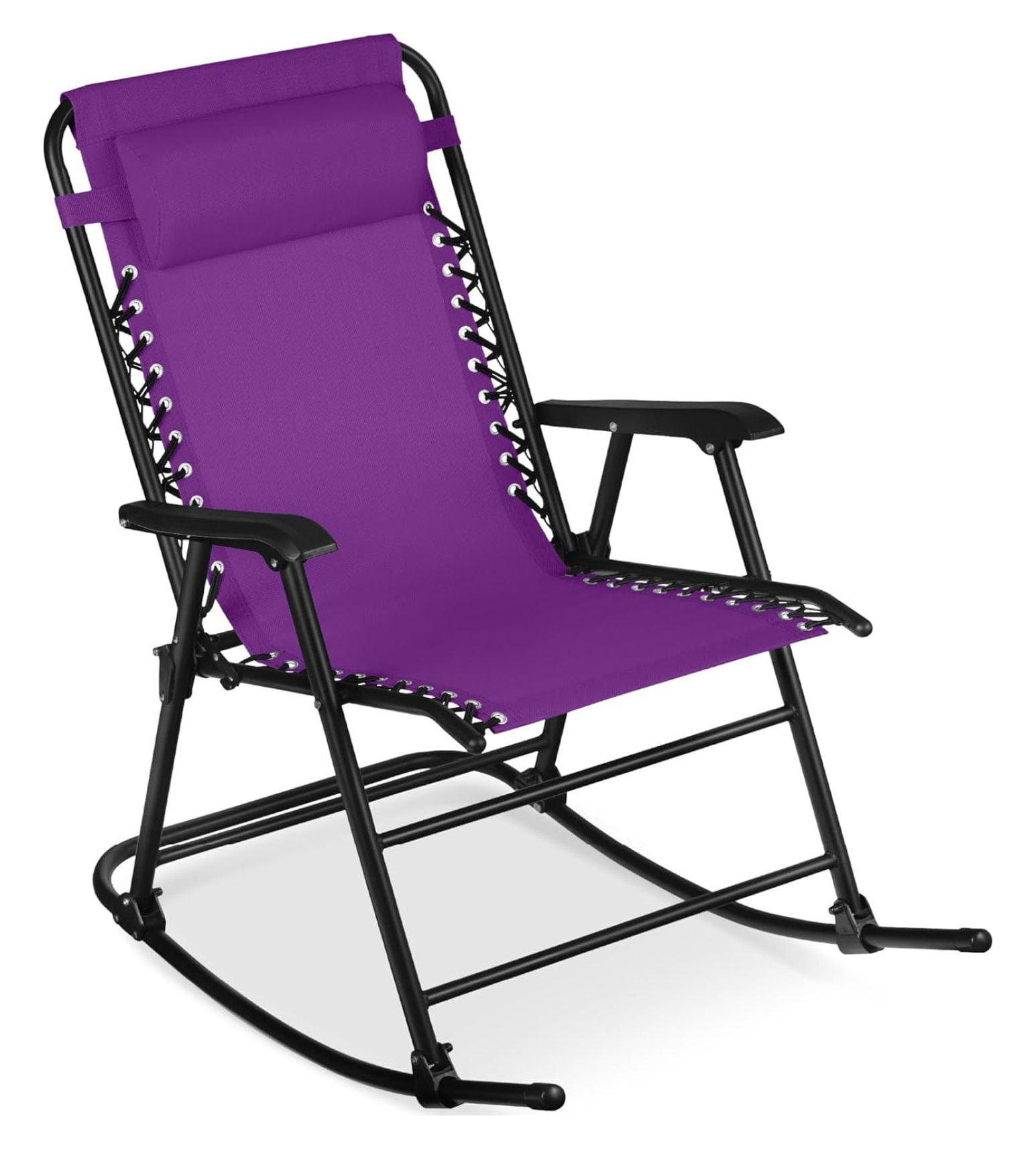 Outdoor Folding Rocking Chair, Lounge Chair, Patio Rocker w/Headrest ...