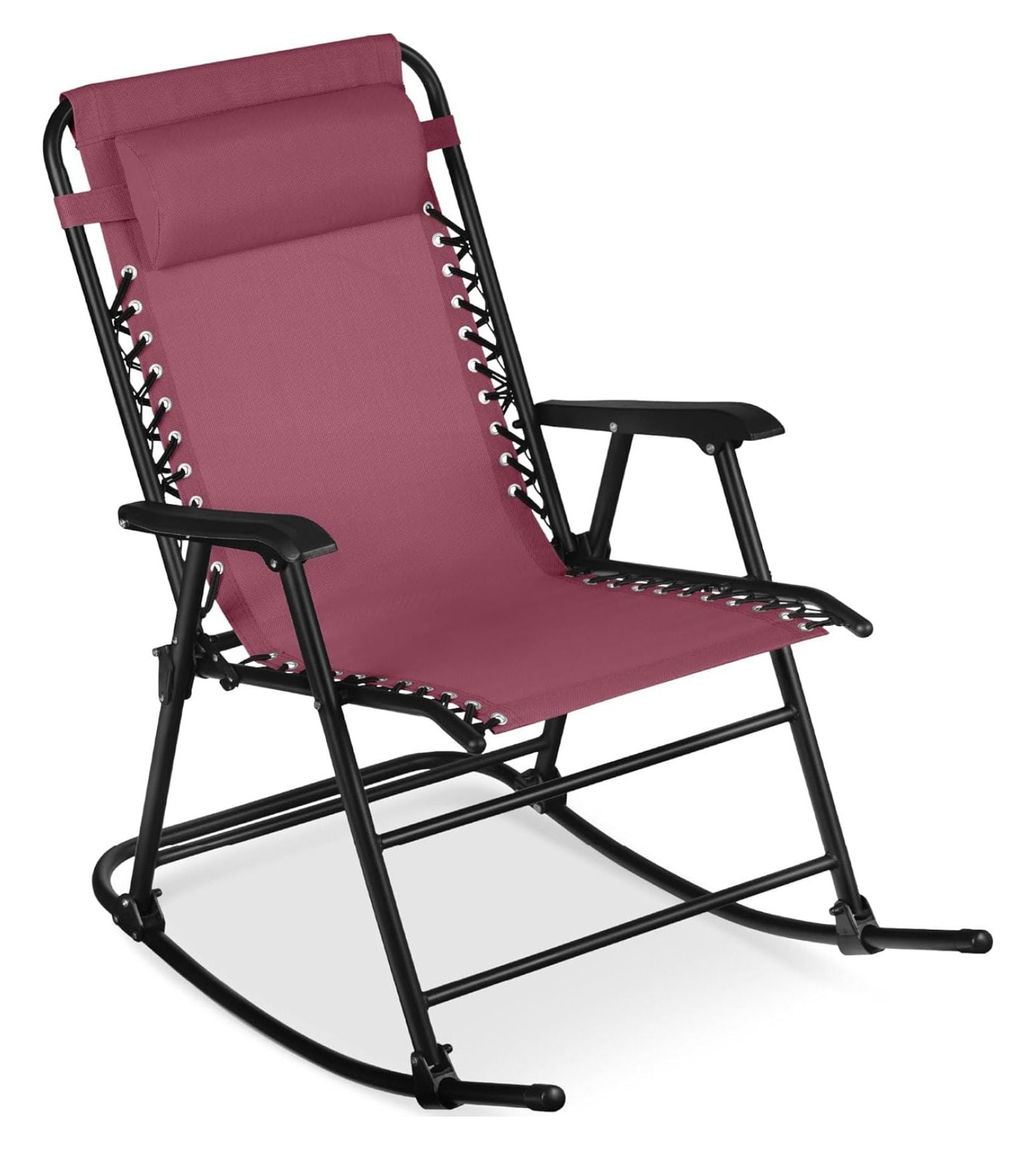 Outdoor Folding Rocking Chair, Lounge Chair, Patio Rocker w/Headrest ...