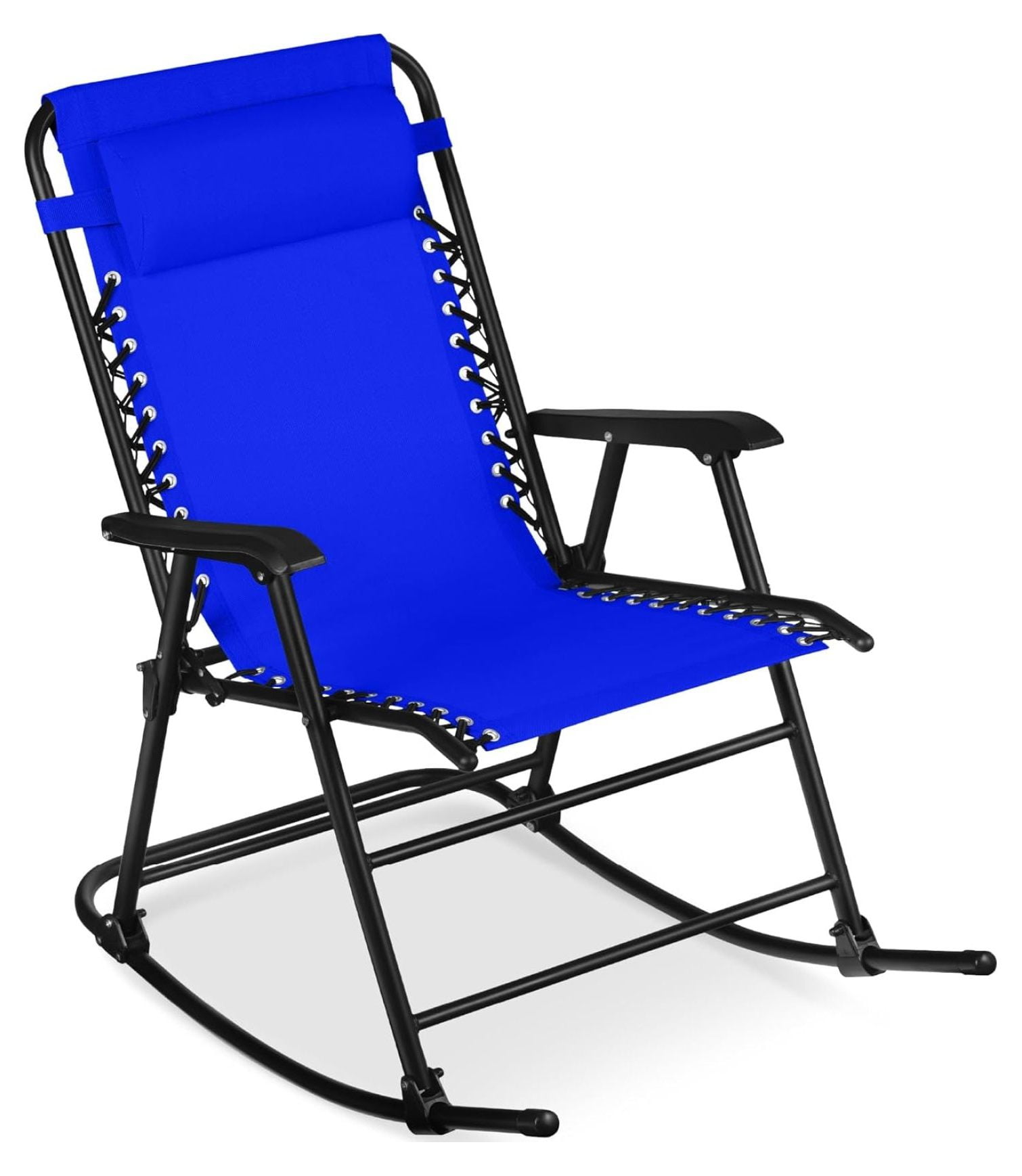 Outdoor Folding Rocking Chair, Lounge Chair, Patio Rocker w/Headrest ...
