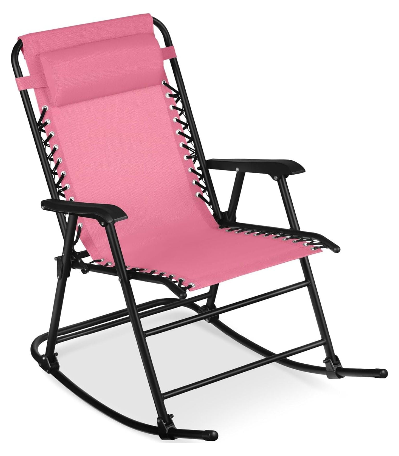 Outdoor Folding Rocking Chair, Lounge Chair, Patio Rocker w/Headrest ...