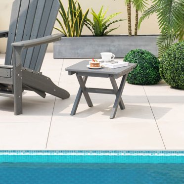 Costway Outdoor Patio Foldable Weather-Resistant HDPE Adirondack Side ...