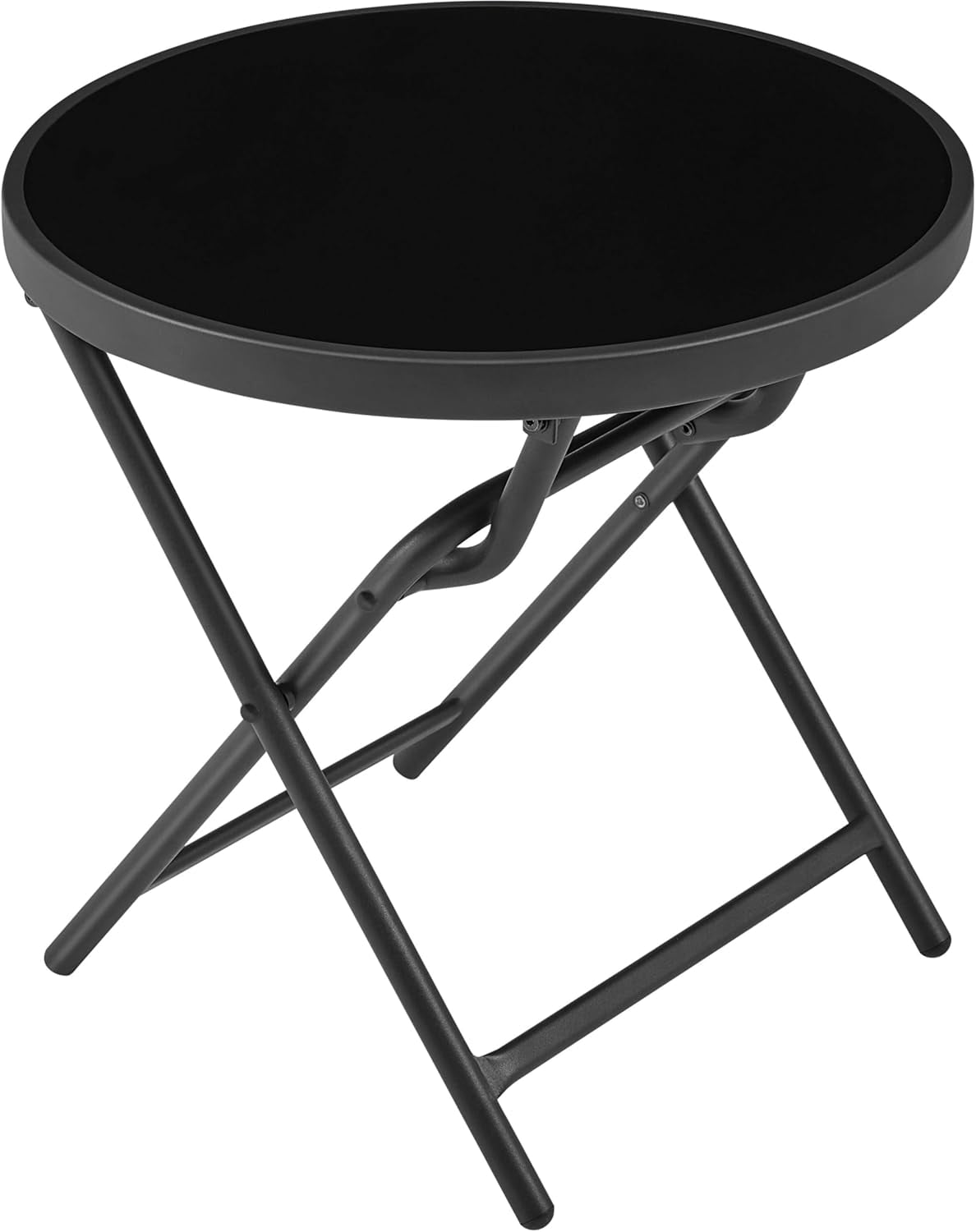 Outdoor Folding Side Table, Round Patio Folding End Table with Silk ...
