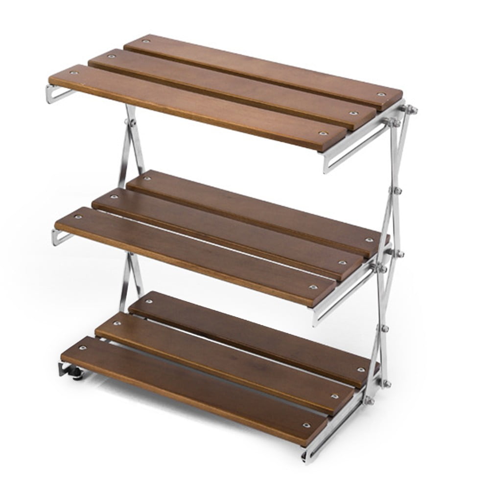 Outdoor Folding Storage Rack Folding Table Shelf for Picnic Camping ...
