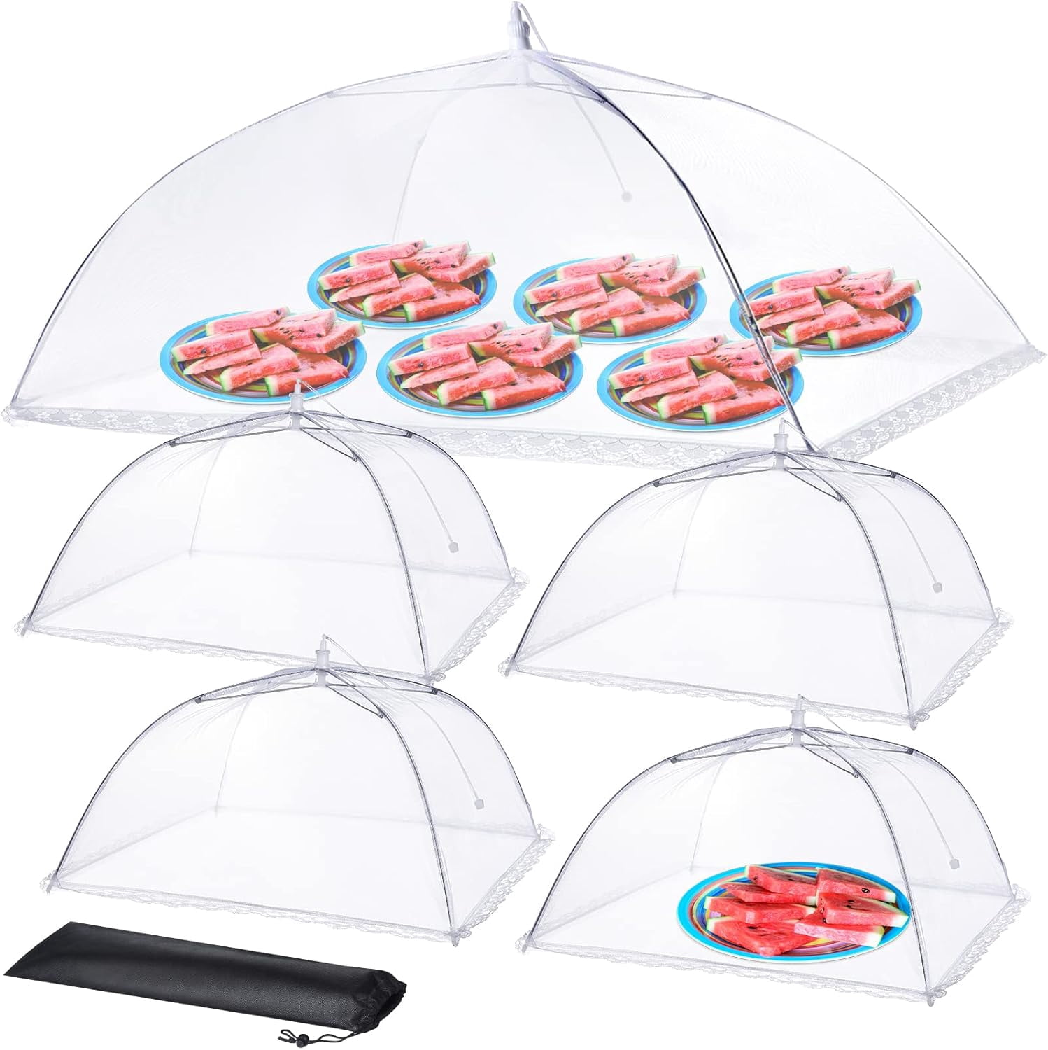 Outdoor Food Covers - 2 Extra Large (40 x 25 Inch) and 6 Large (17 x 17 ...