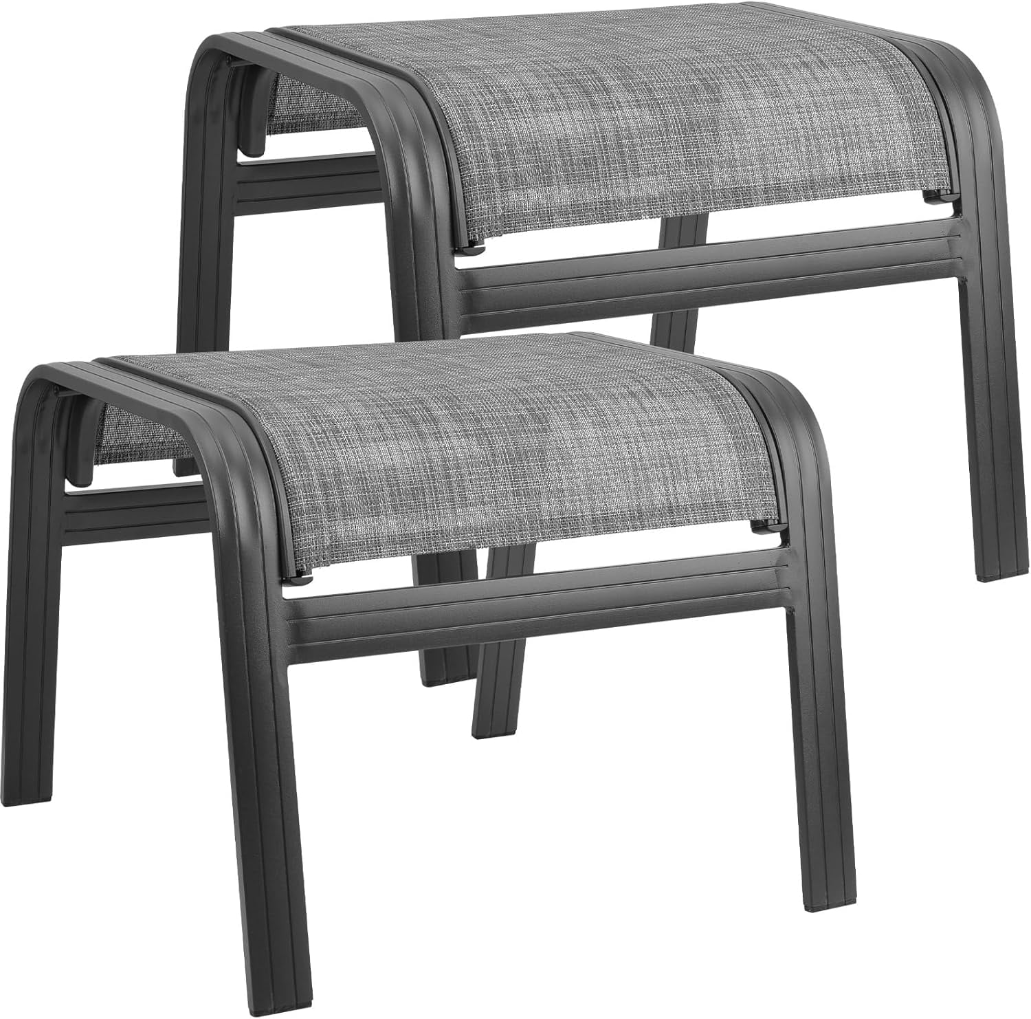 Outdoor Footstools for Patio,Textile Ottomans Metal Dining Footrests ...
