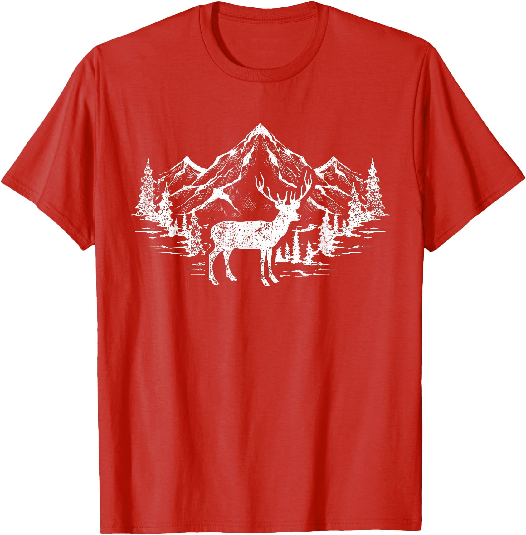 Outdoor Forest Animal Wildlife Mountains Nature Trees Deer Softstyle ...